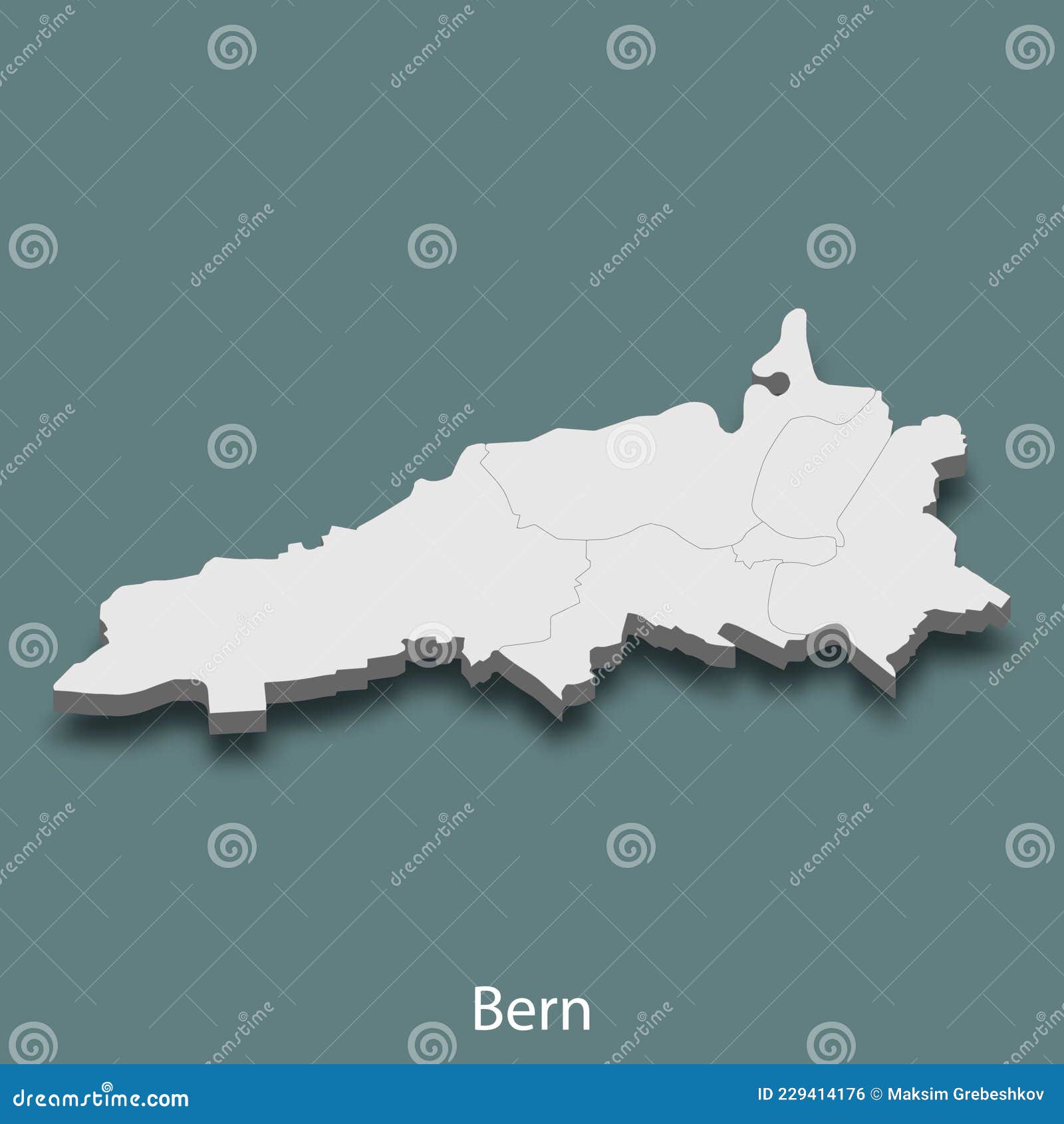 3d Isometric Map of Bern is a City of Switzerland Stock Vector ...