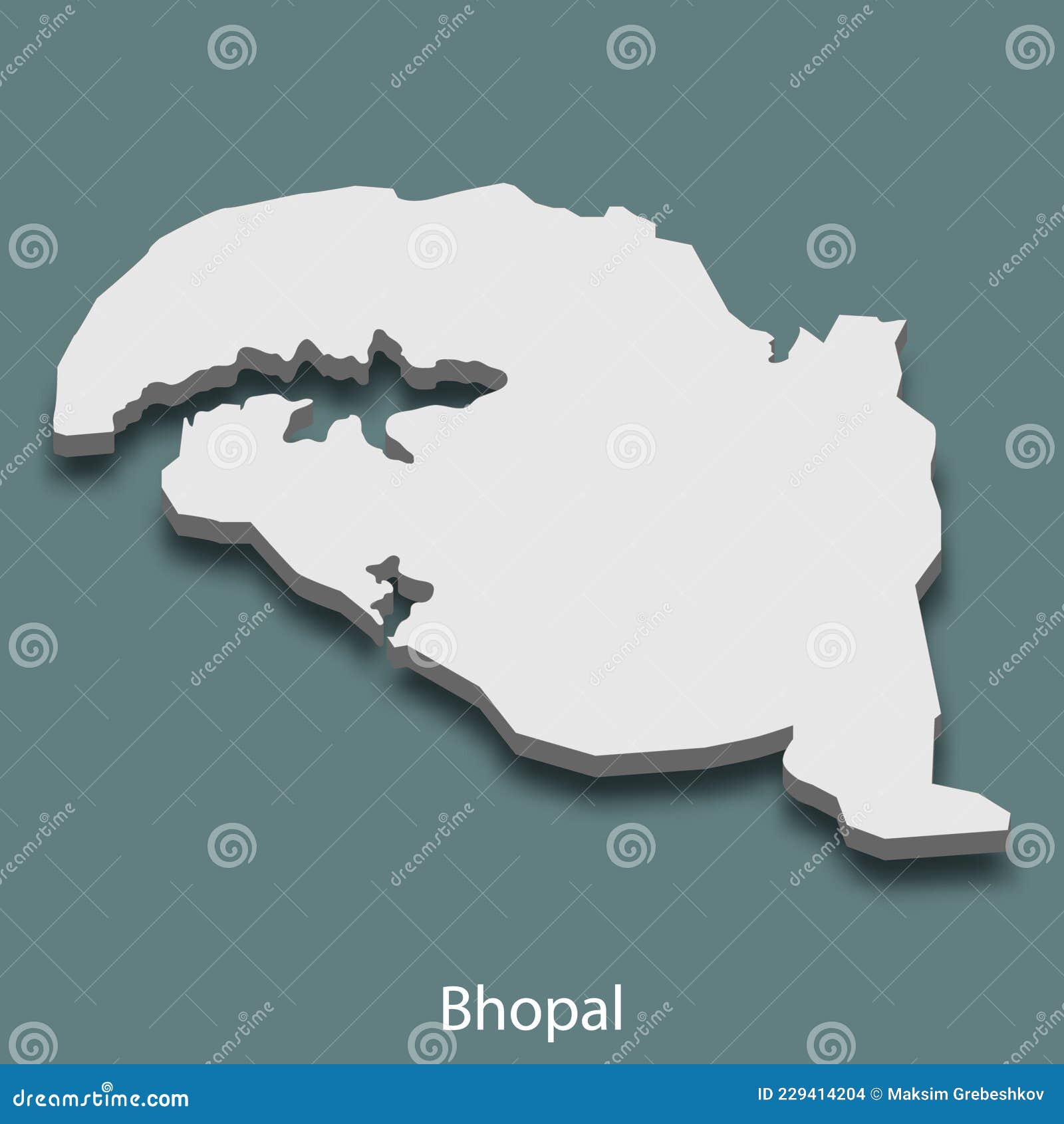 Bhopal City Republic Of India, Madhya Pradesh State Map Vector ...