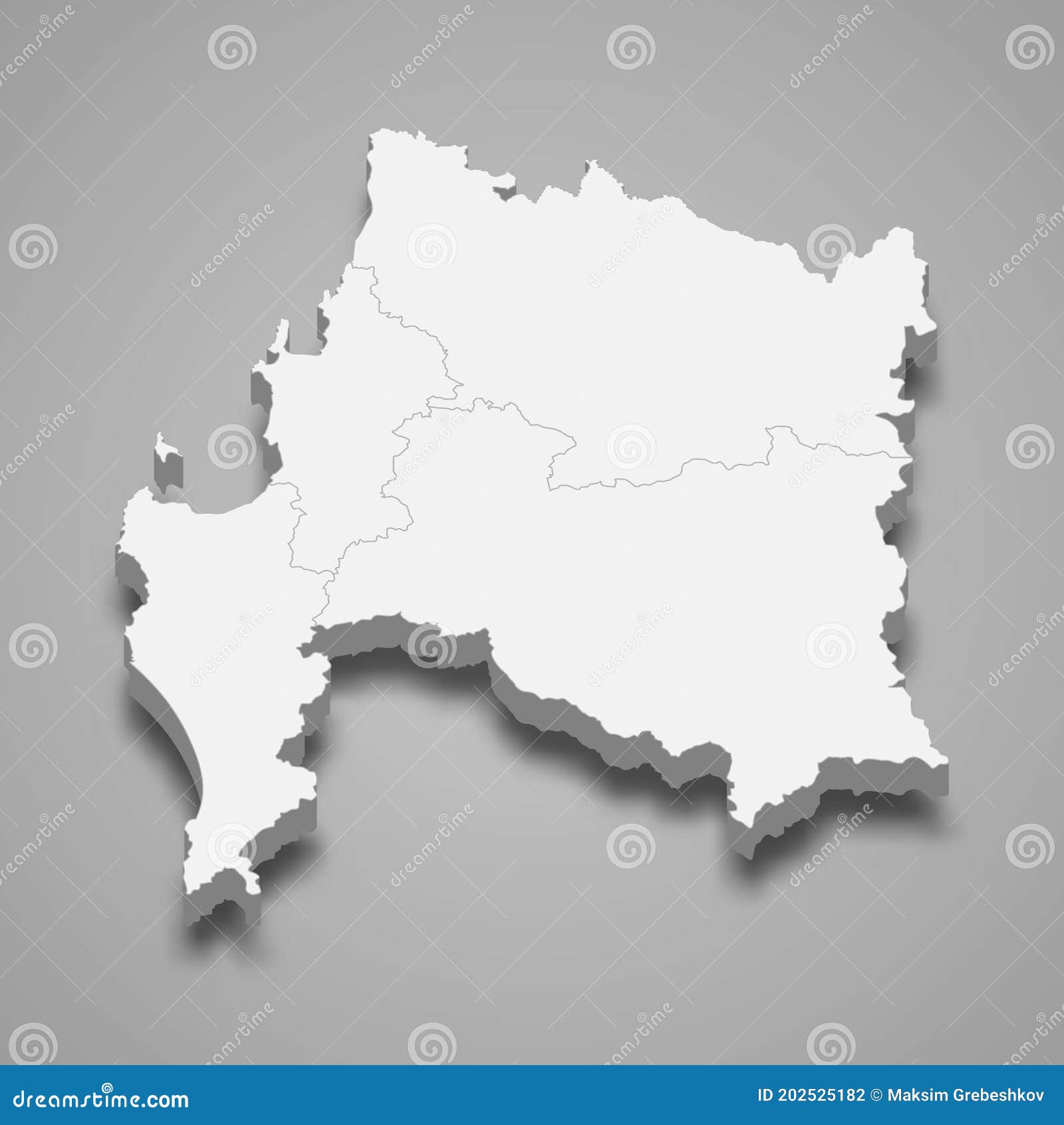 3d Isometric Map of Biobio is a Region of Chile Stock Illustration ...