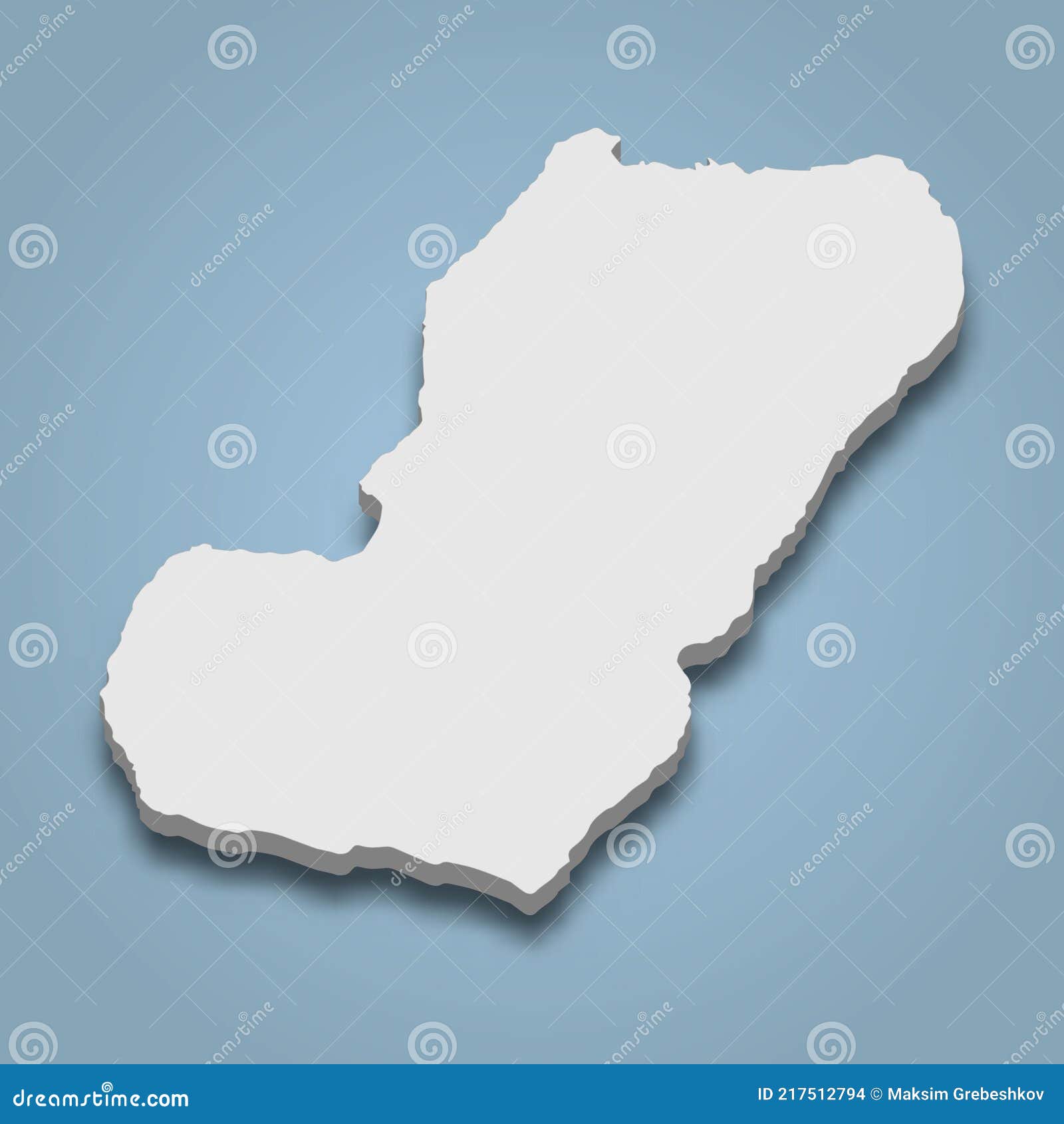 Bioko Island Republic Of Equatorial Guinea Map Vector Illustration ...