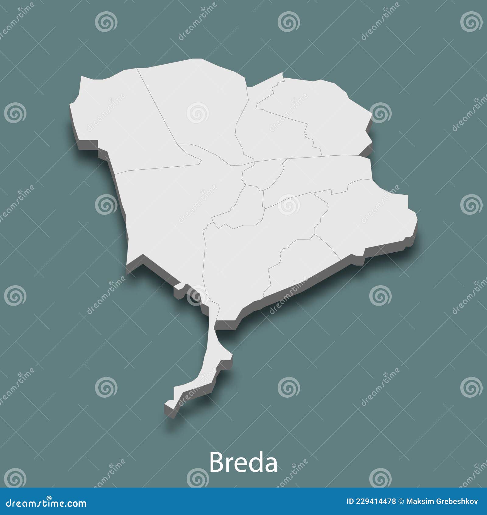3d Isometric Map of Breda is a City of Netherlands Stock Vector ...
