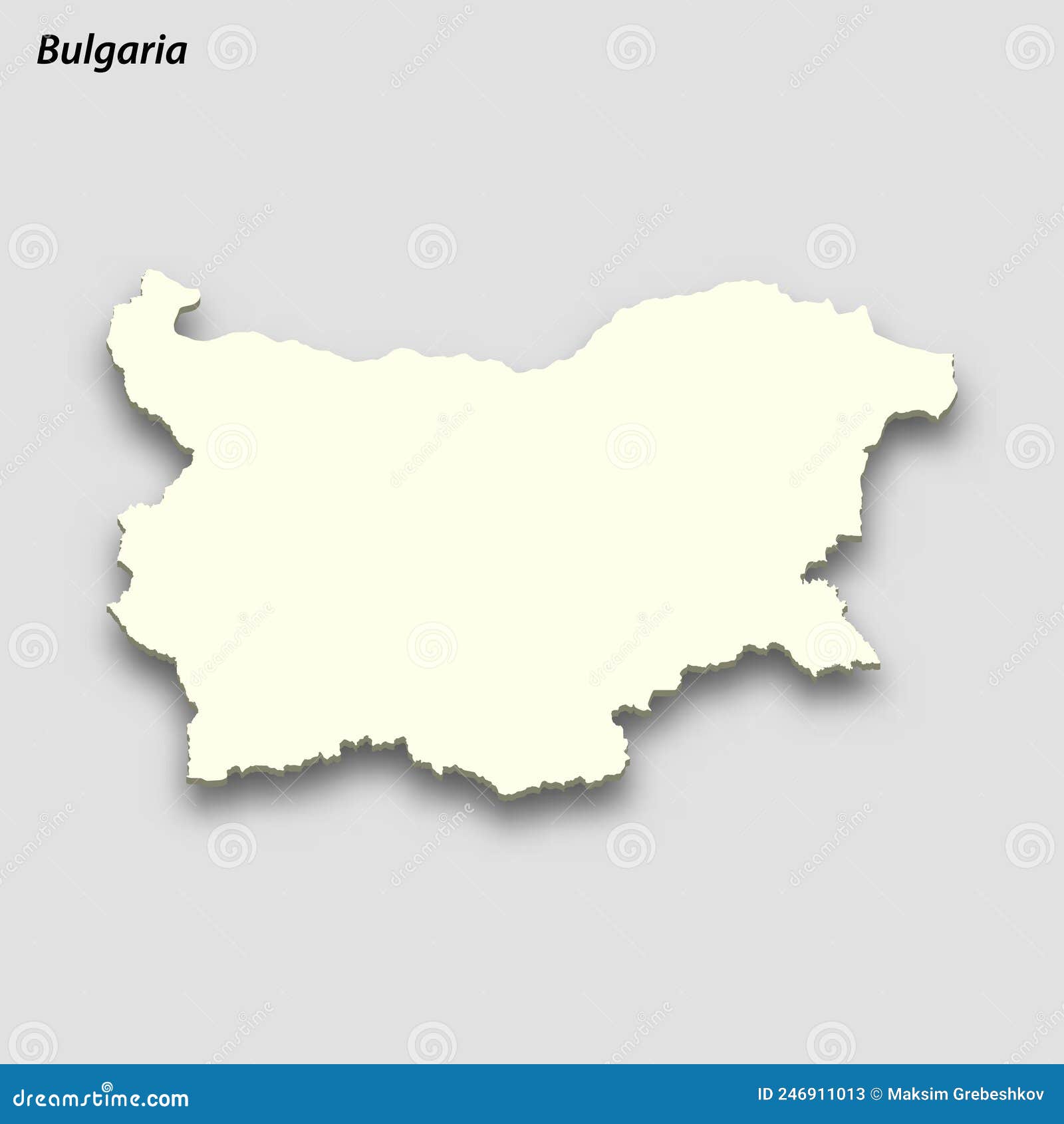 3d Isometric Map of Bulgaria Isolated with Shadow Stock Vector ...