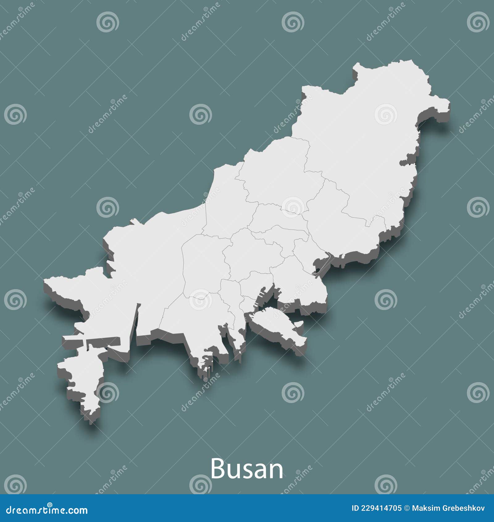 3d Isometric Map Of The Busan Metro Subway Cartoon Vector ...