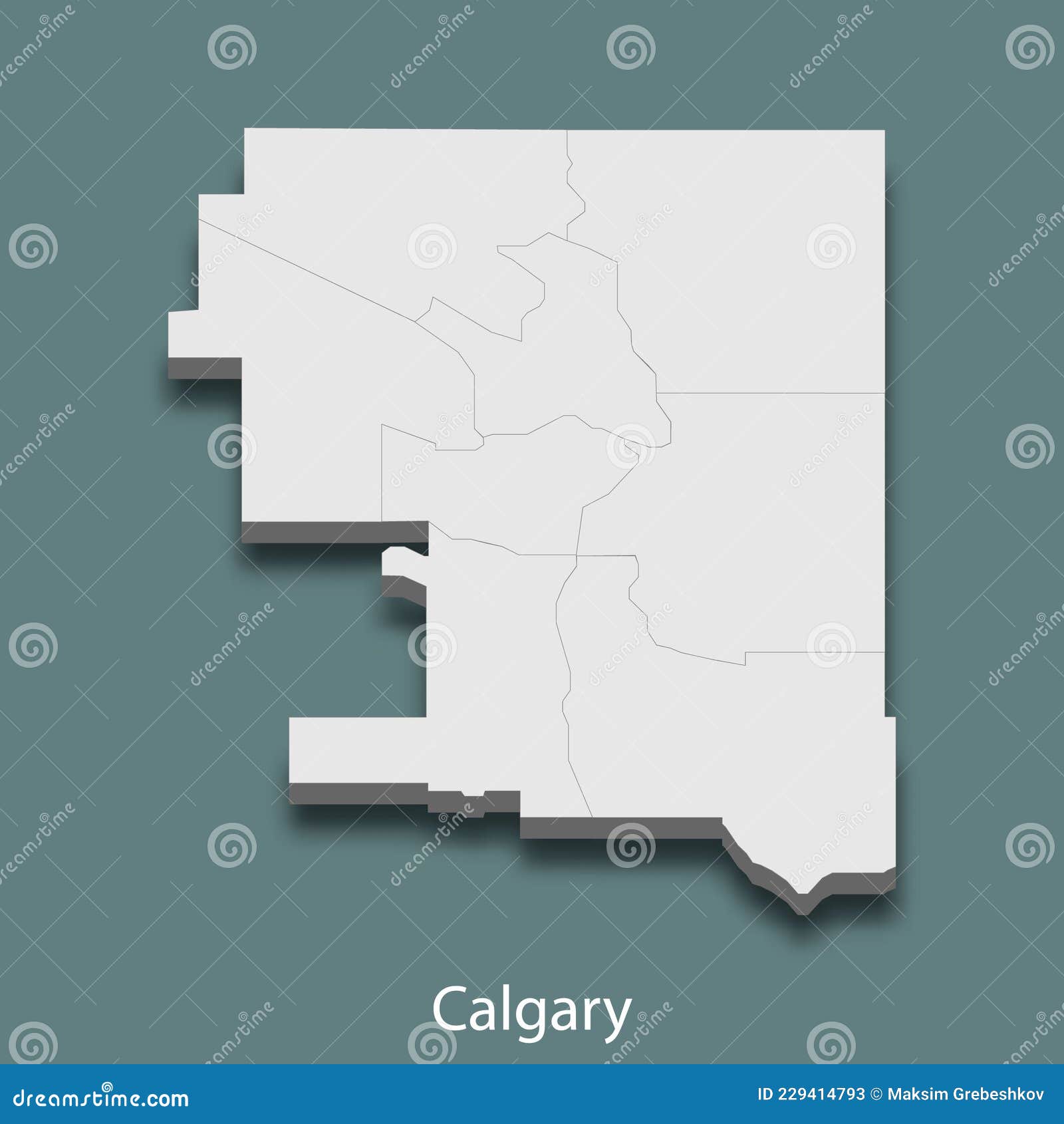 3d Isometric Map of Calgary is a City of Canada Stock Vector ...