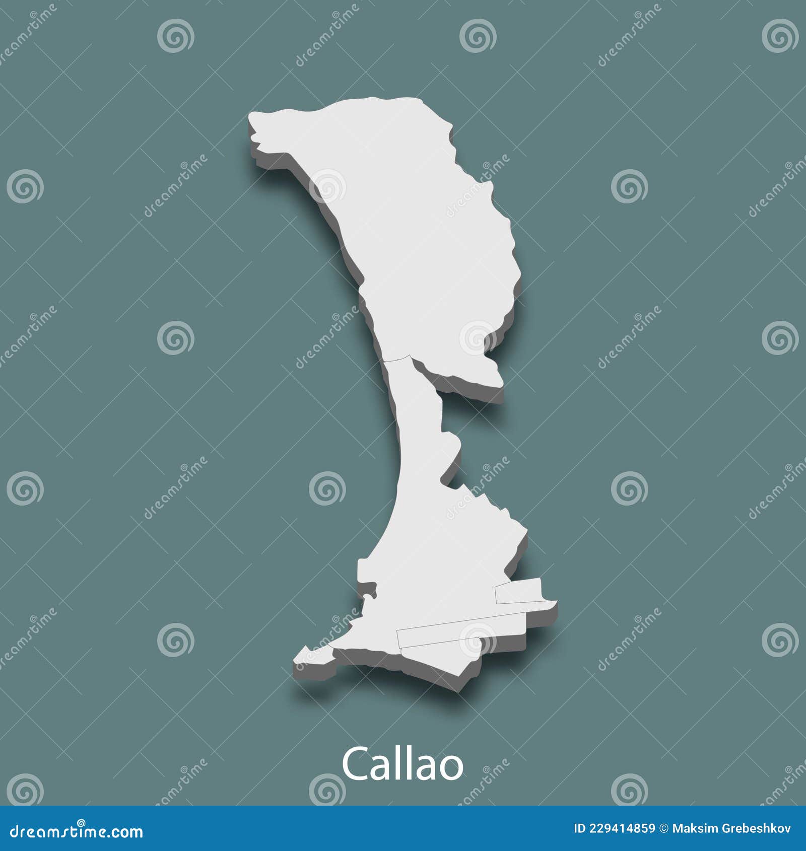 3d Isometric Map of Callao is a City of Peru Stock Vector ...