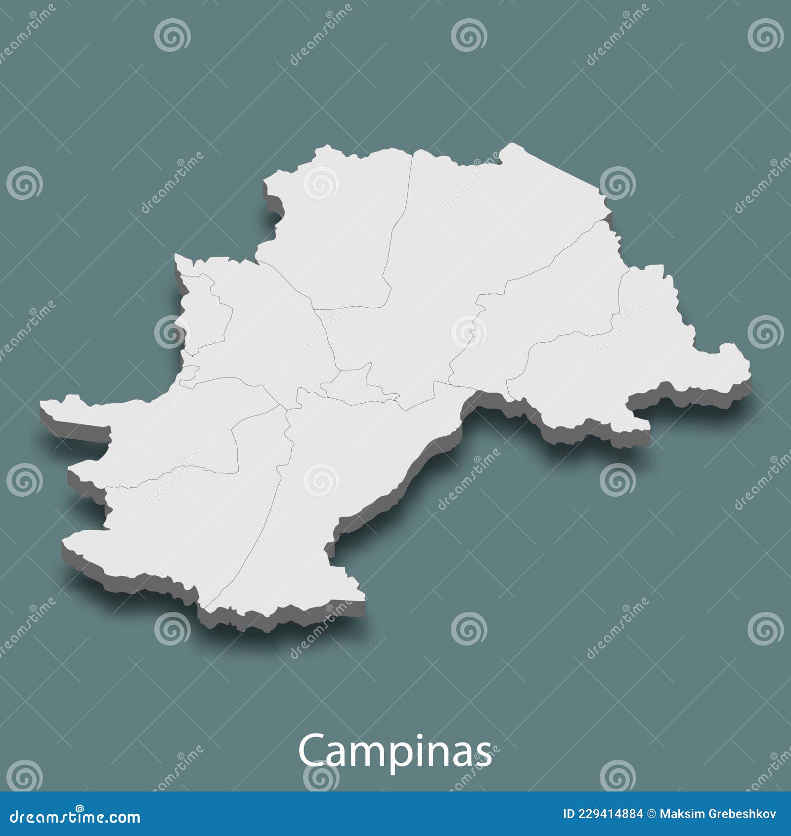 3d Isometric Map of Campinas is a City of Brazil Stock Vector ...