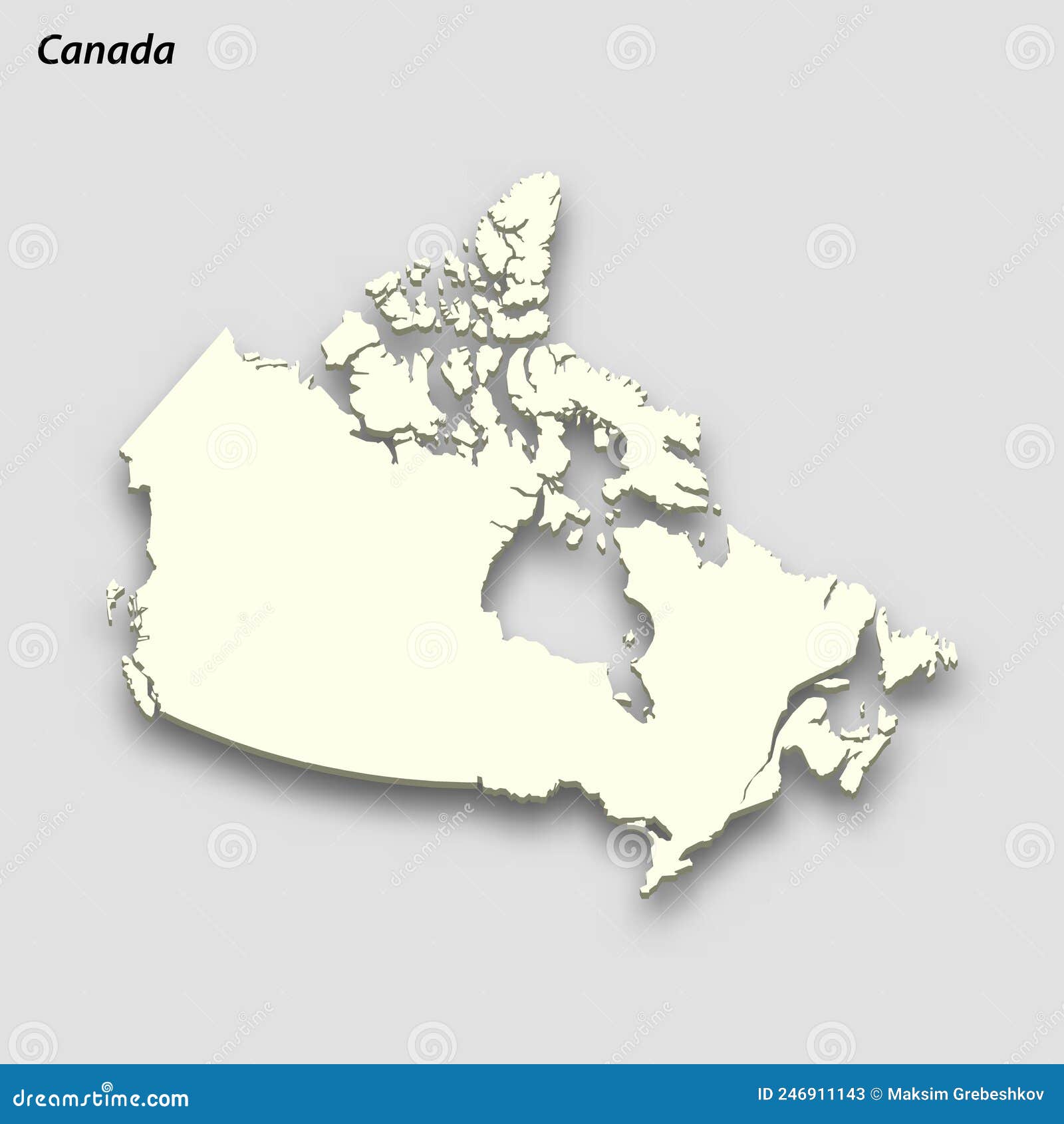 3d Isometric Map of Canada Isolated with Shadow Stock Vector ...