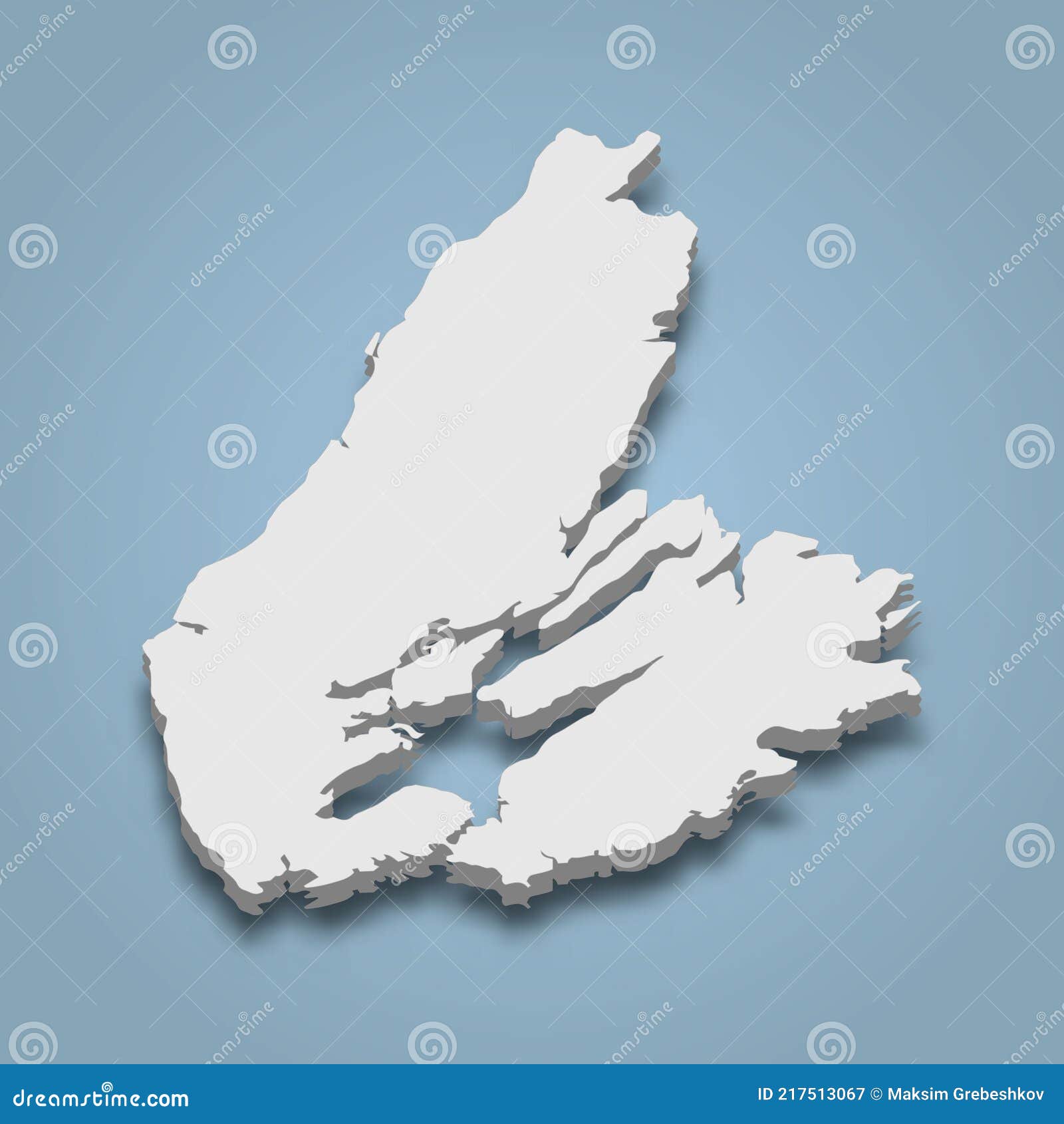 3d Isometric Map of Cape Breton is an Island in Canada Stock Vector ...