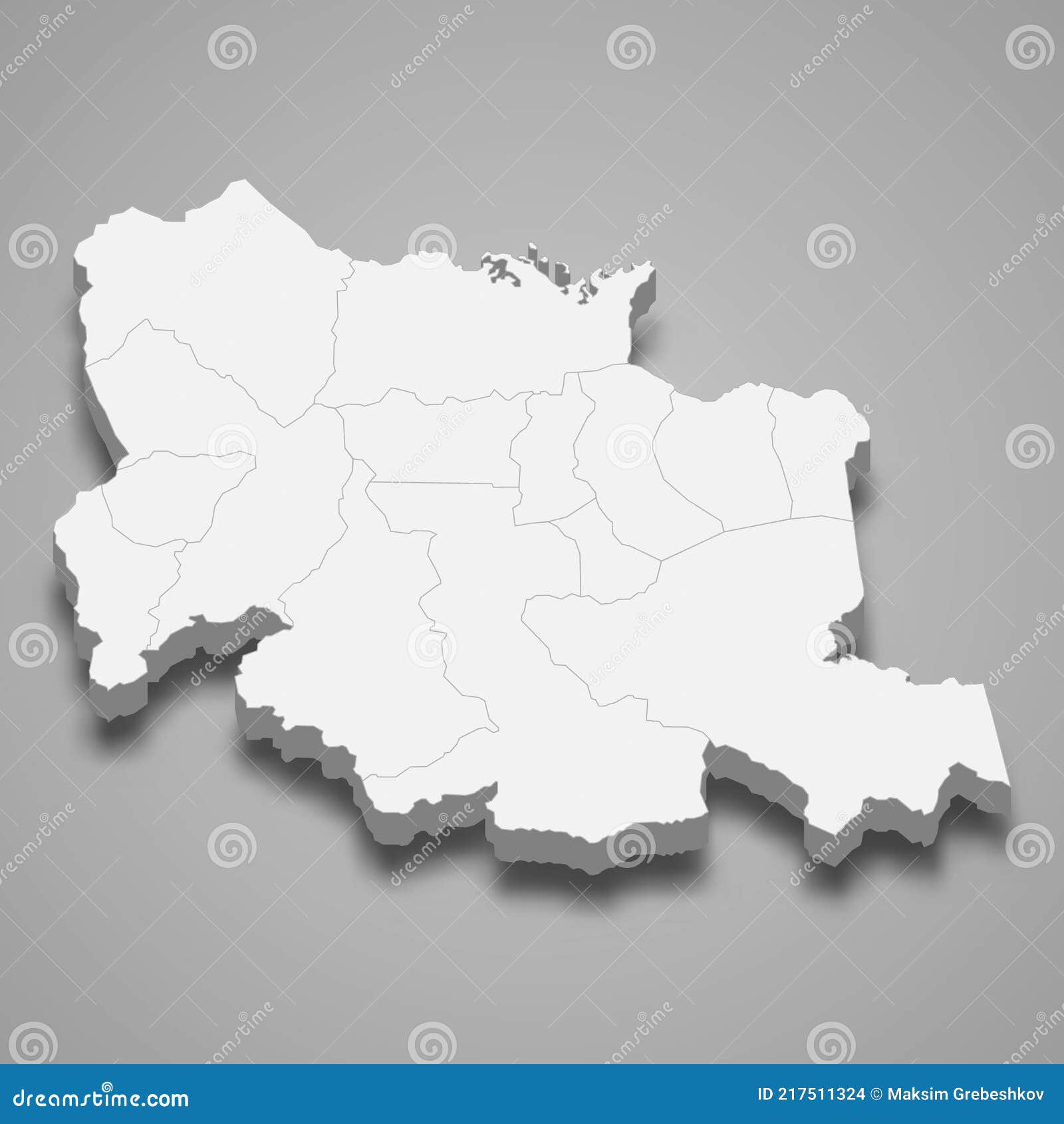 3d Isometric Map of Carabobo is a State of Venezuela Stock Vector ...