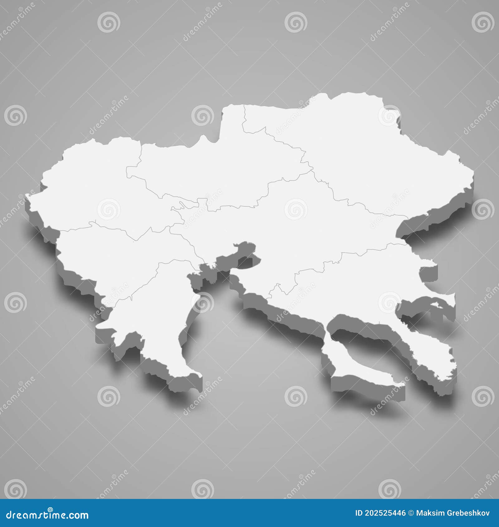 3d Isometric Map of Central Macedonia is a Region of Greece Stock ...