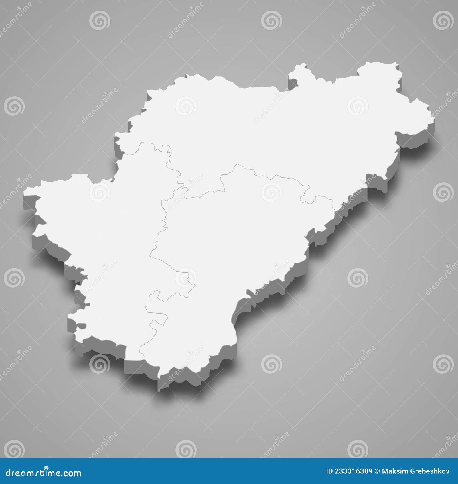 3d Isometric Map of Charente is a Department in France Stock Vector ...