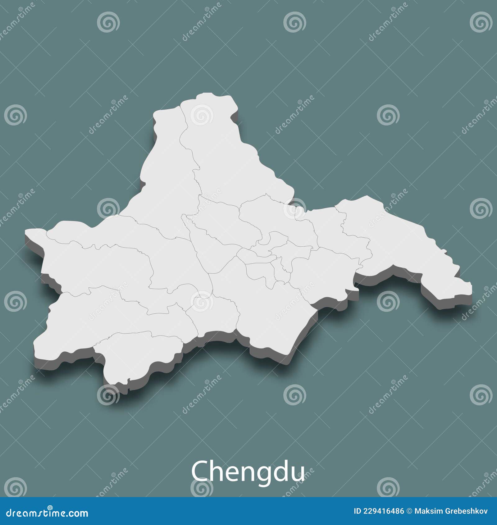 3d Isometric Map of Chengdu is a City of China Stock Vector ...