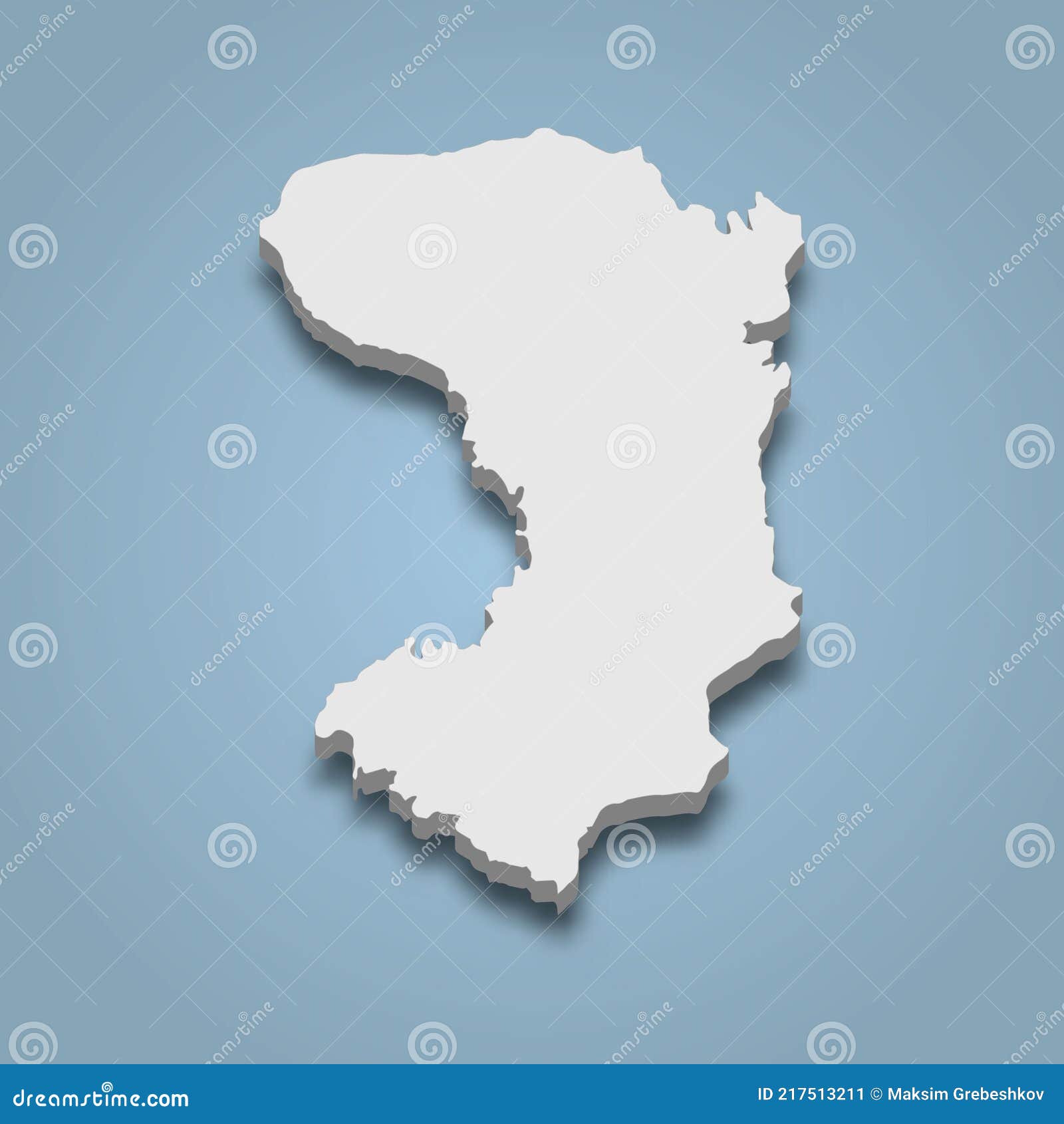 3d Isometric Map of Chios is an Island in Greece Stock Vector ...