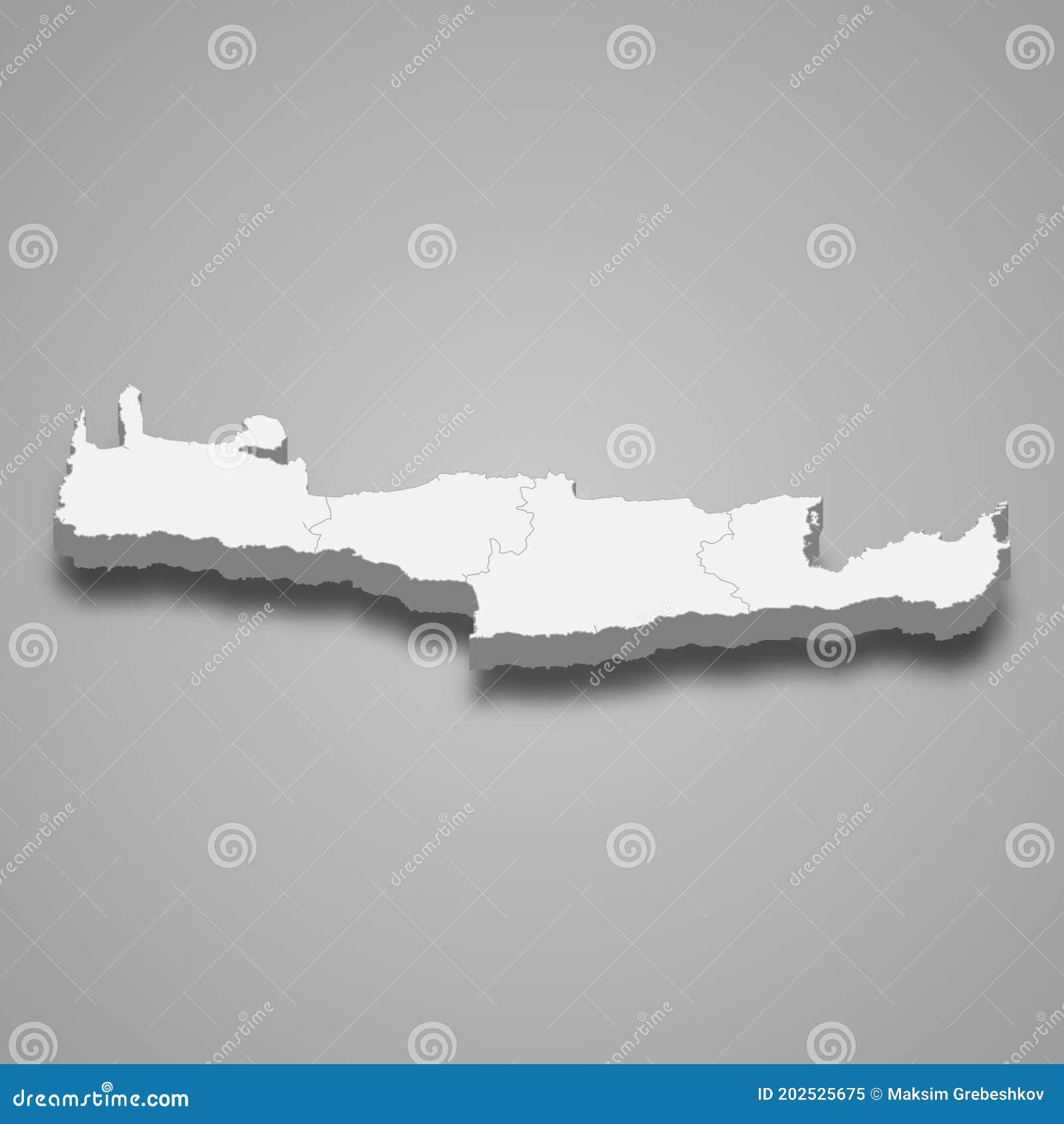 3d Isometric Map of Crete is a Region of Greece Stock Illustration ...