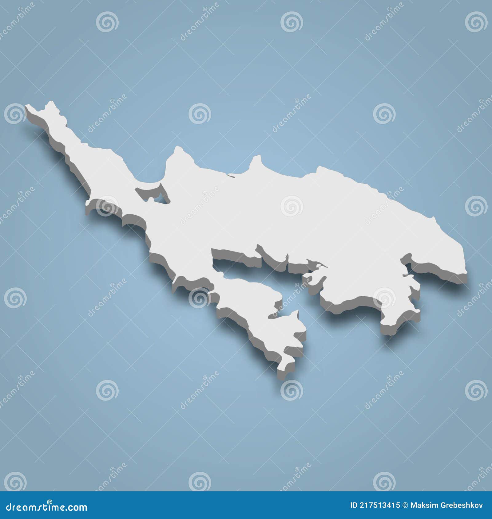 3d Isometric Map of Culebra is an Island in Puerto Rico Stock Vector ...
