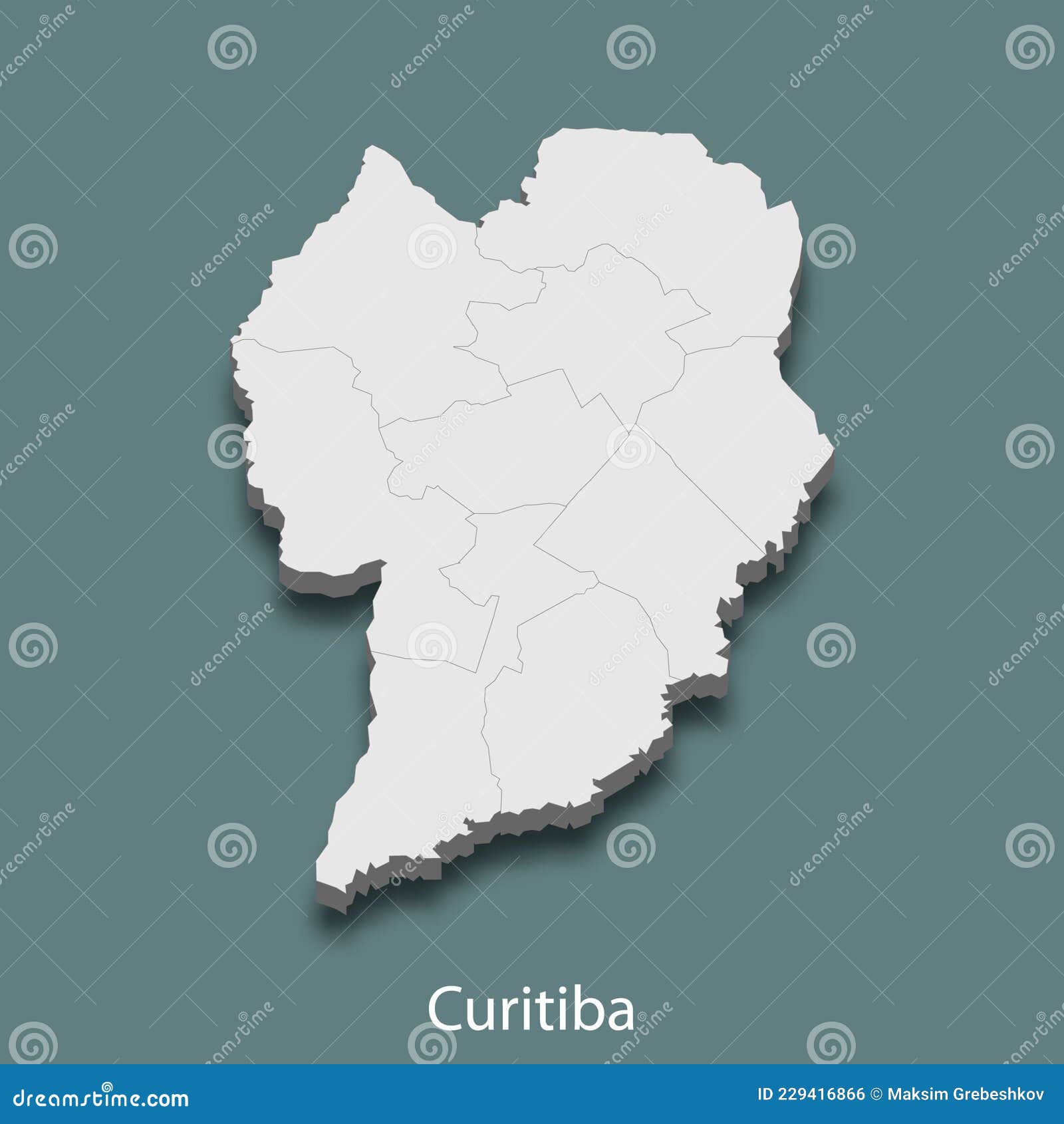 Curitiba Map. Detailed Map Of Curitiba City Poster With Streets ...