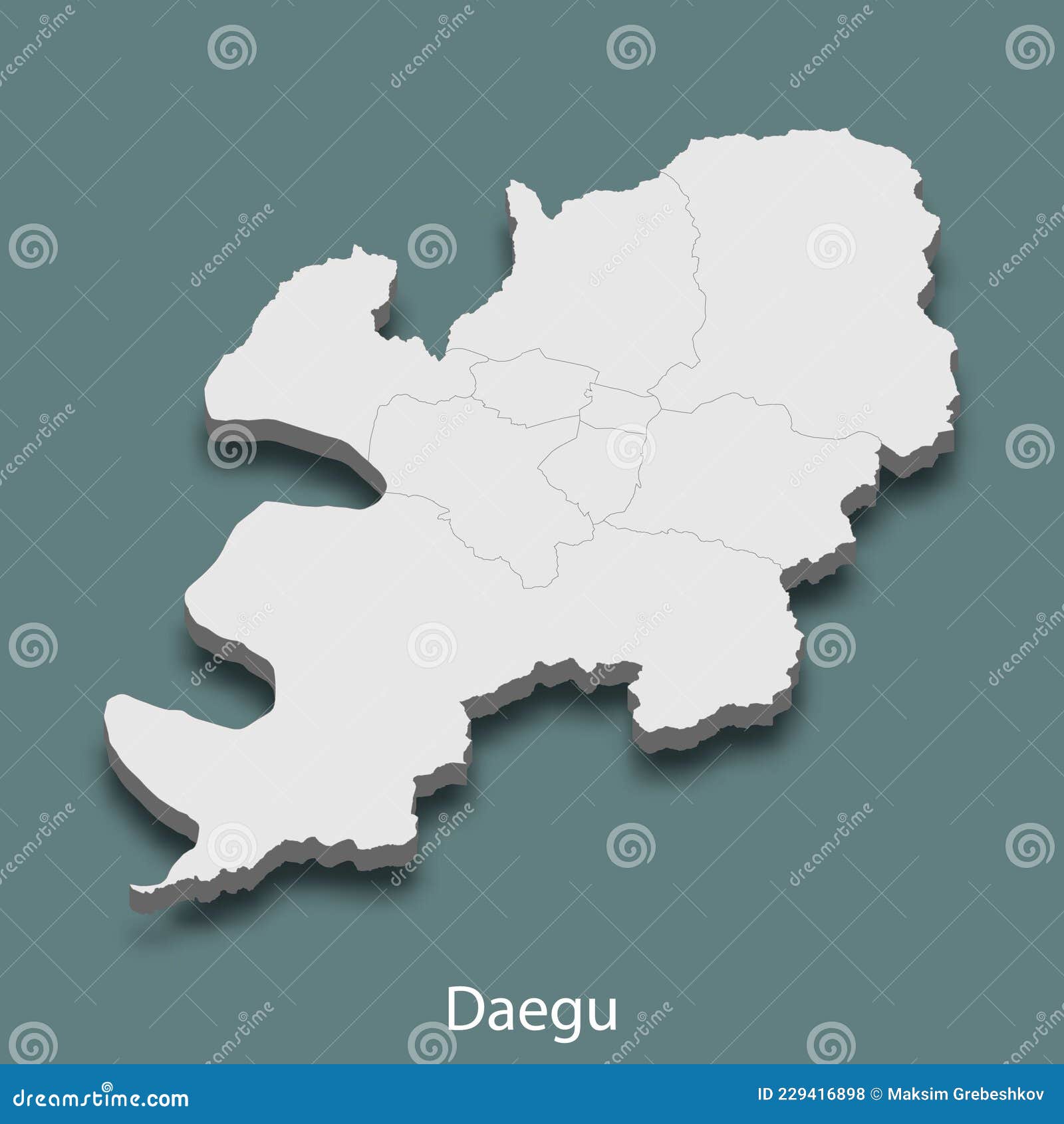 3d Isometric Map of Daegu is a City of Korea Stock Vector ...