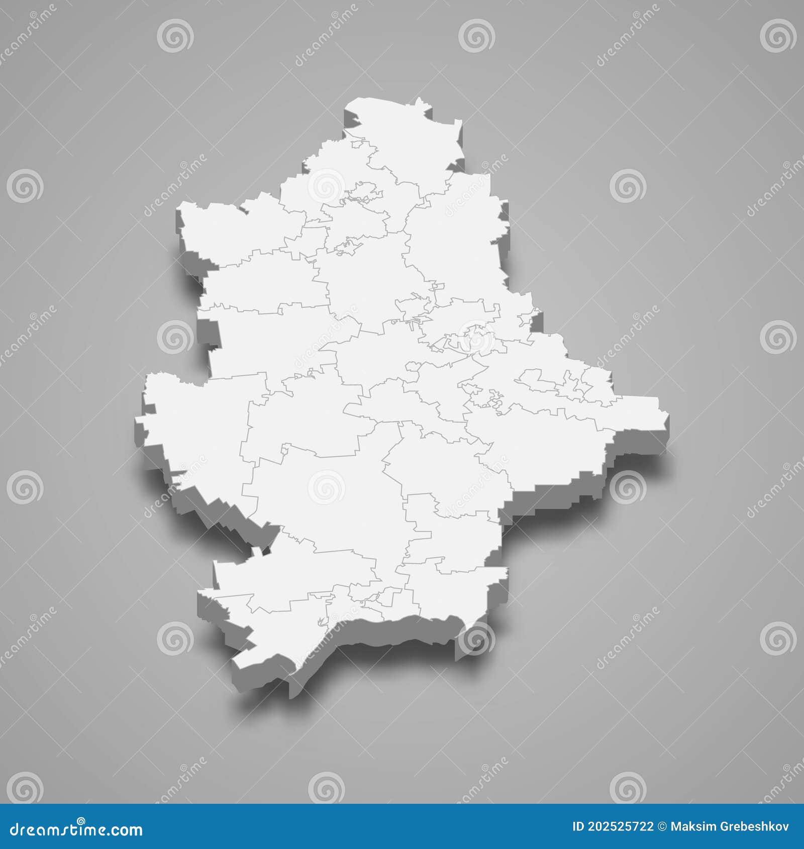 3d Isometric Map of Donetsk Oblast is a Region of Ukraine Stock ...