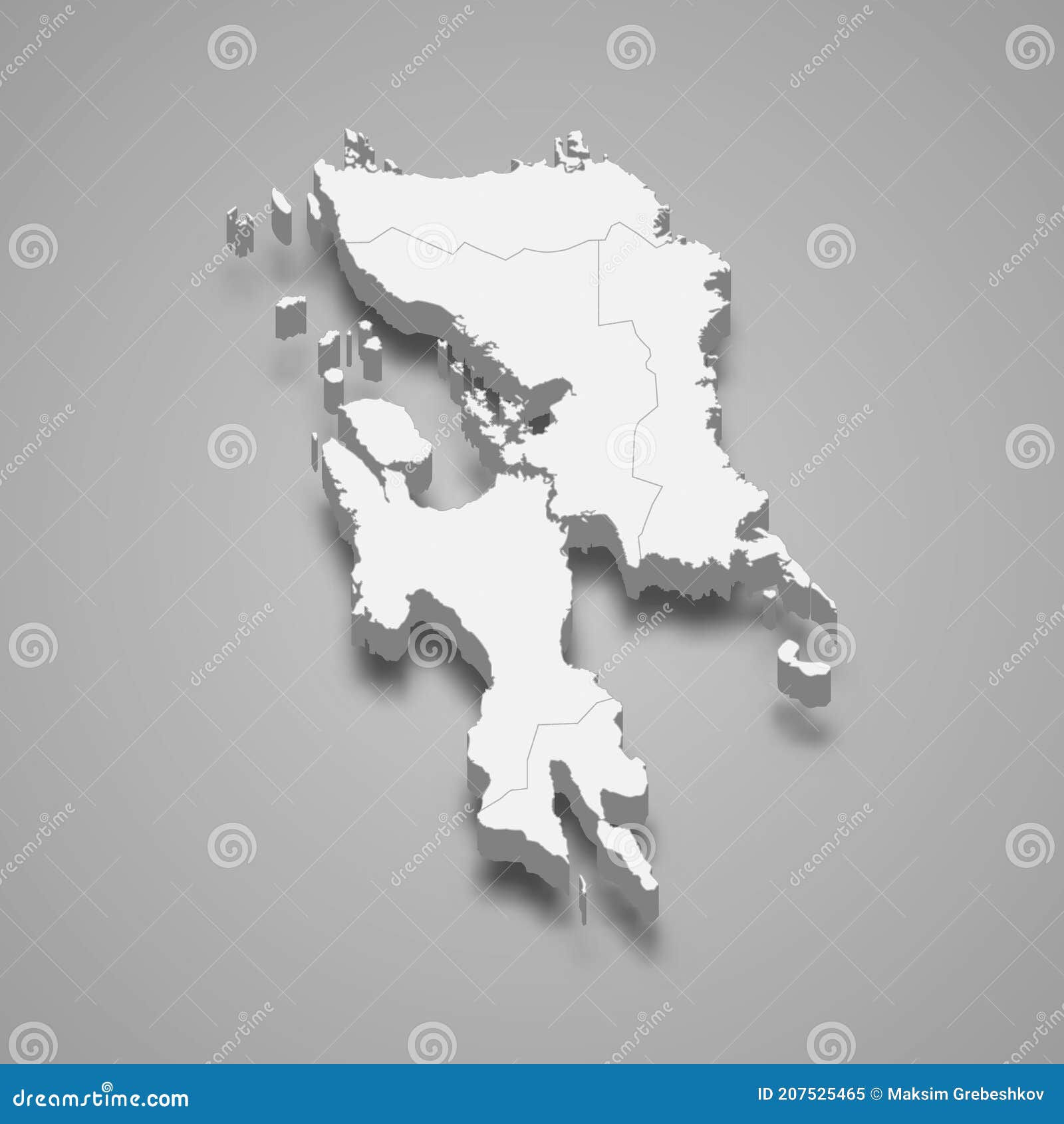 3d Isometric Map of Eastern Visayas is a Region of Philippines Stock ...