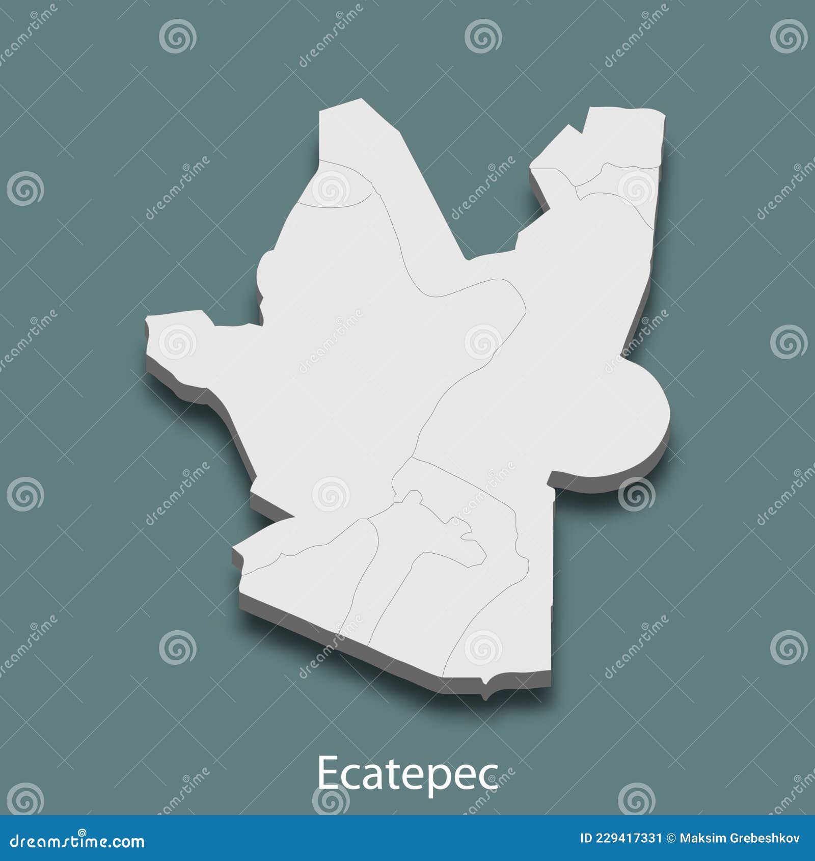 3d Isometric Map of Ecatepec is a City of Mexico Stock Vector ...
