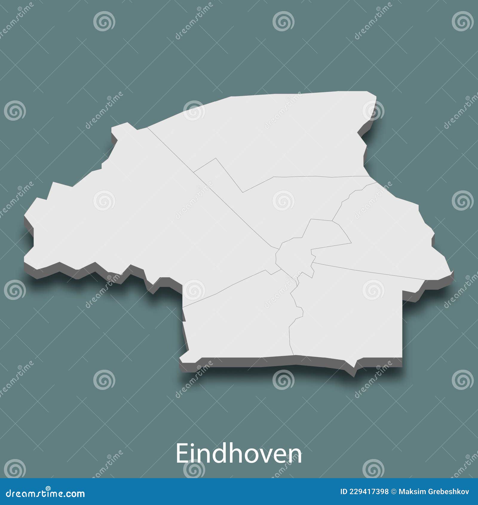 3d Isometric Map of Eindhoven is a City of Netherlands Stock Vector ...