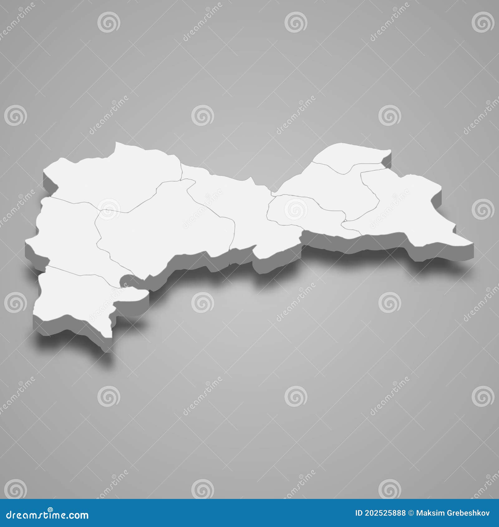 3d Isometric Map of Erzincan is a Province of Turkey Stock Illustration ...