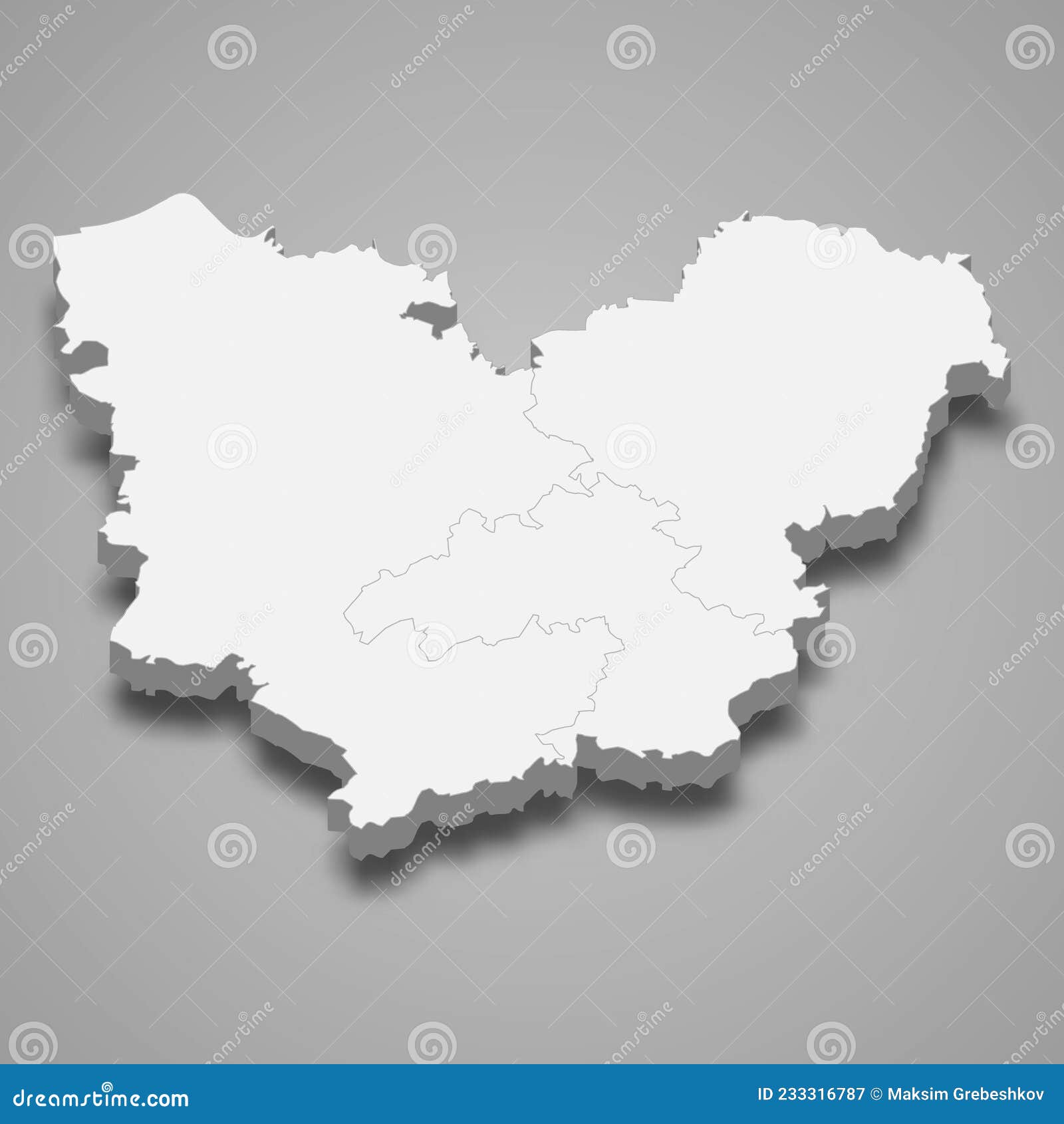 3d Isometric Map of Eure is a Department in France Stock Vector ...