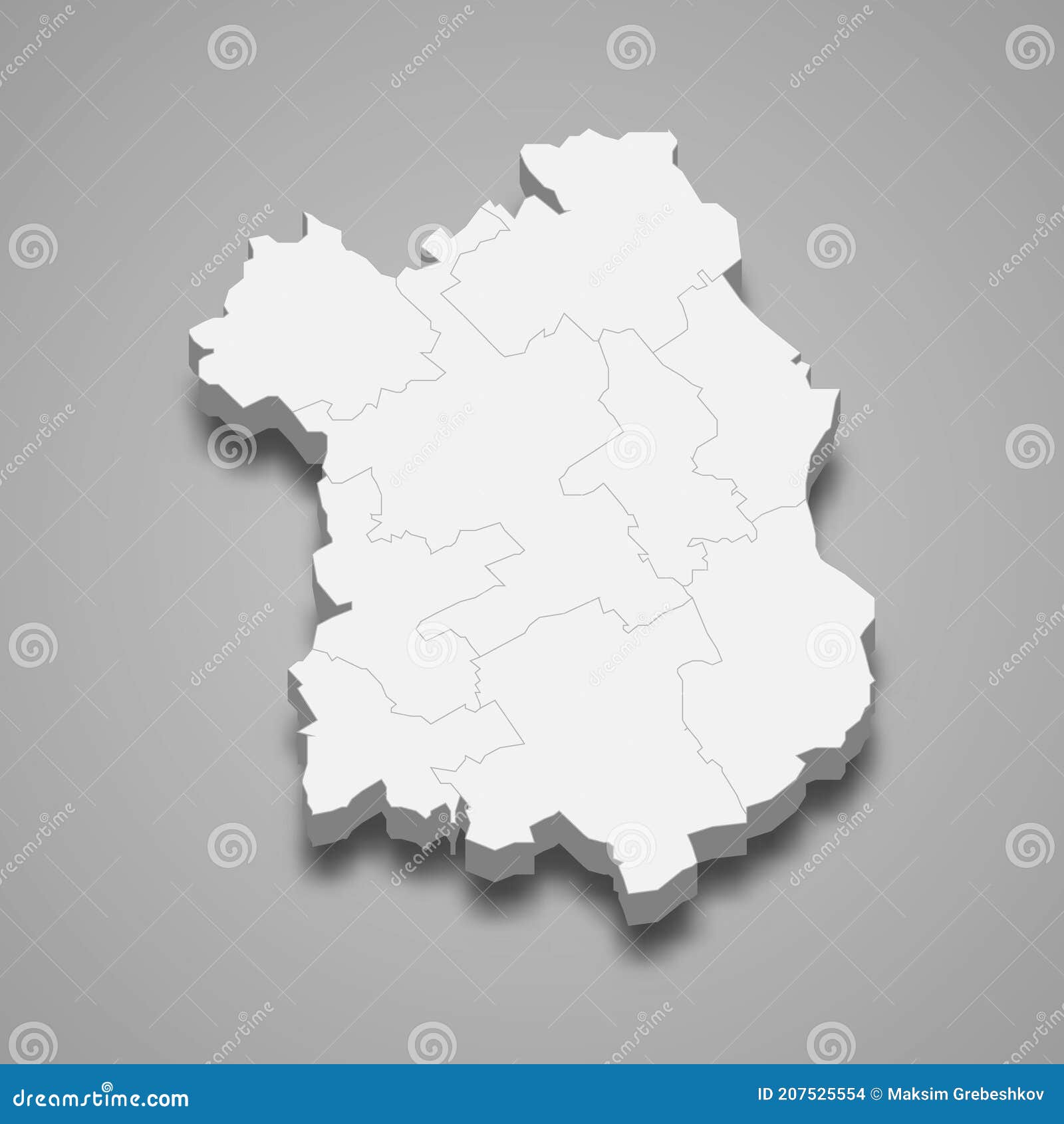 3d Isometric Map of Fejer is a County of Hungary Stock Illustration ...