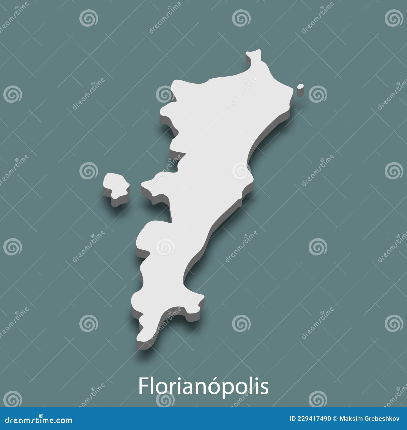 3d Isometric Map of Florianopolis is a City of Brazil Stock Vector ...