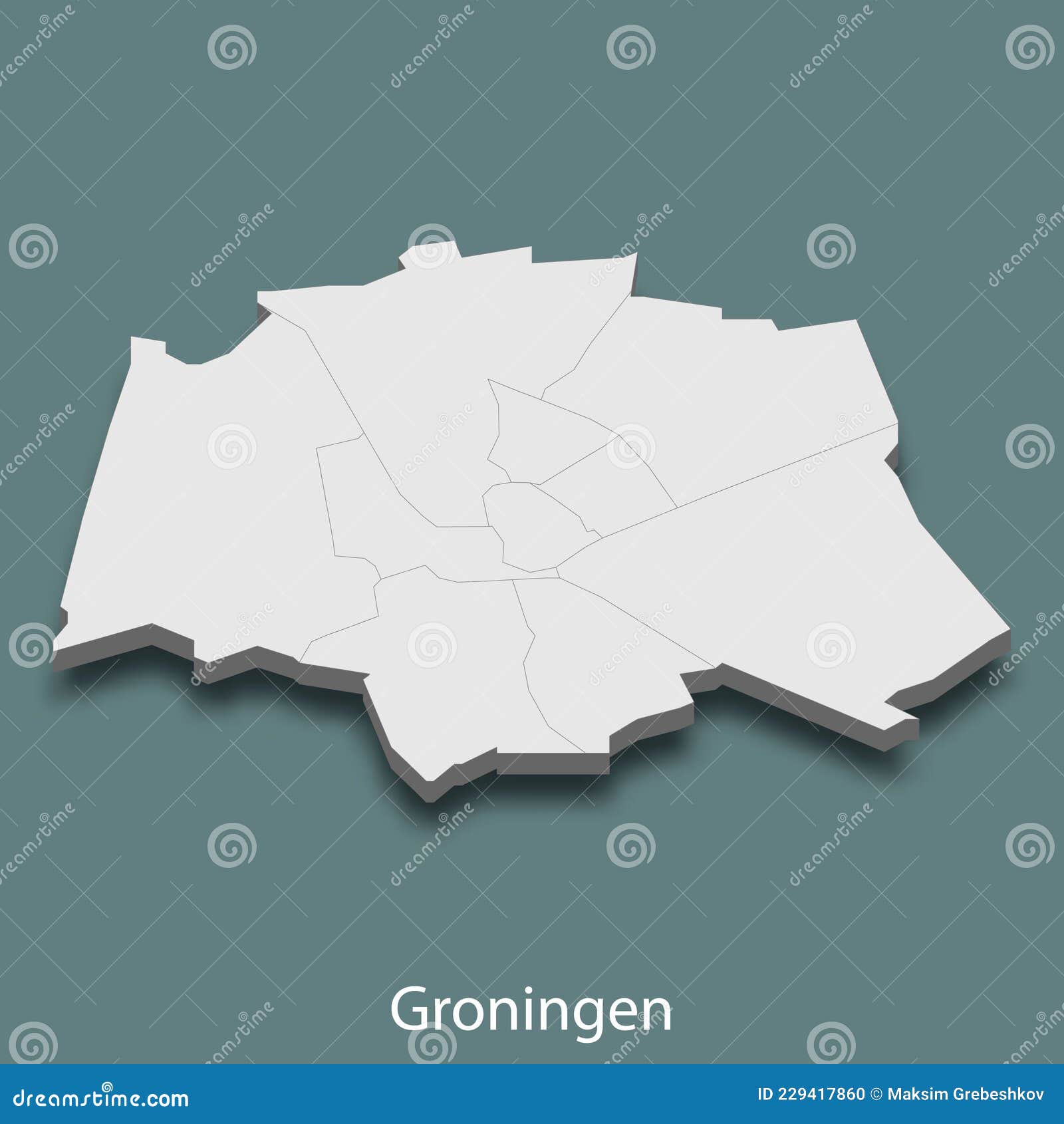 3d Isometric Map of Groningen is a City of Netherlands Stock Vector ...