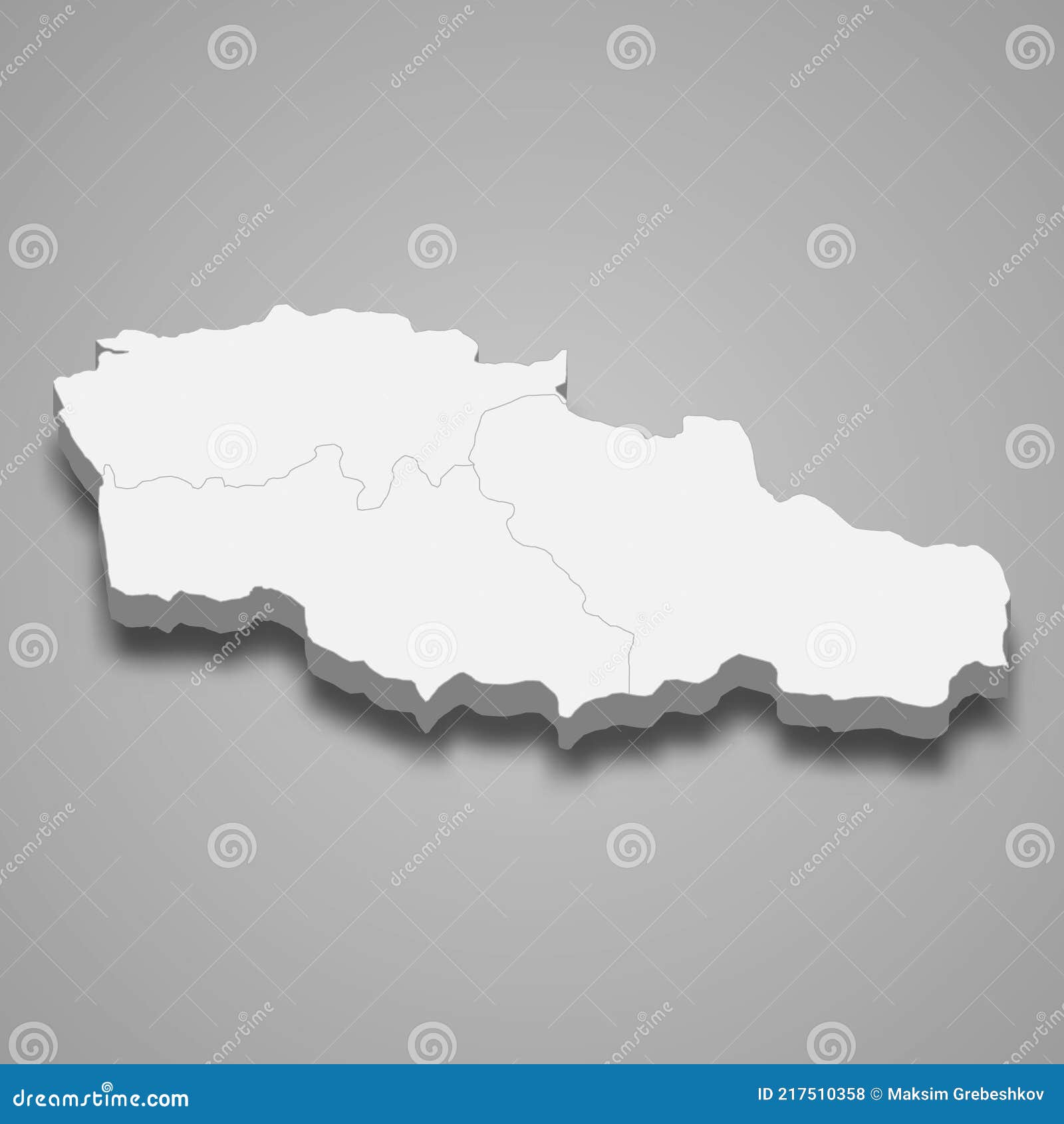 3d Isometric Map of Guria is a Region of Georgia Stock Vector ...