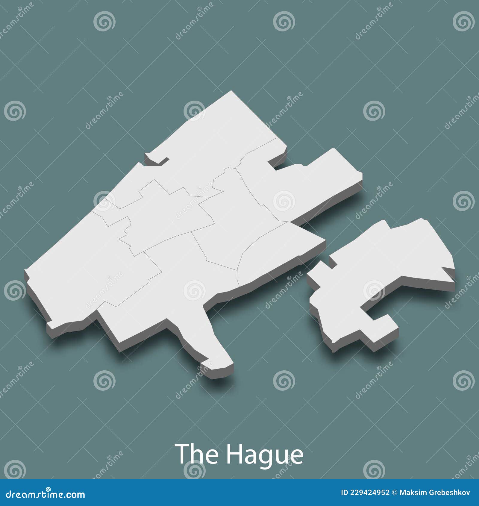 3d Isometric Map of the Hague is a City of Netherlands Stock Vector ...