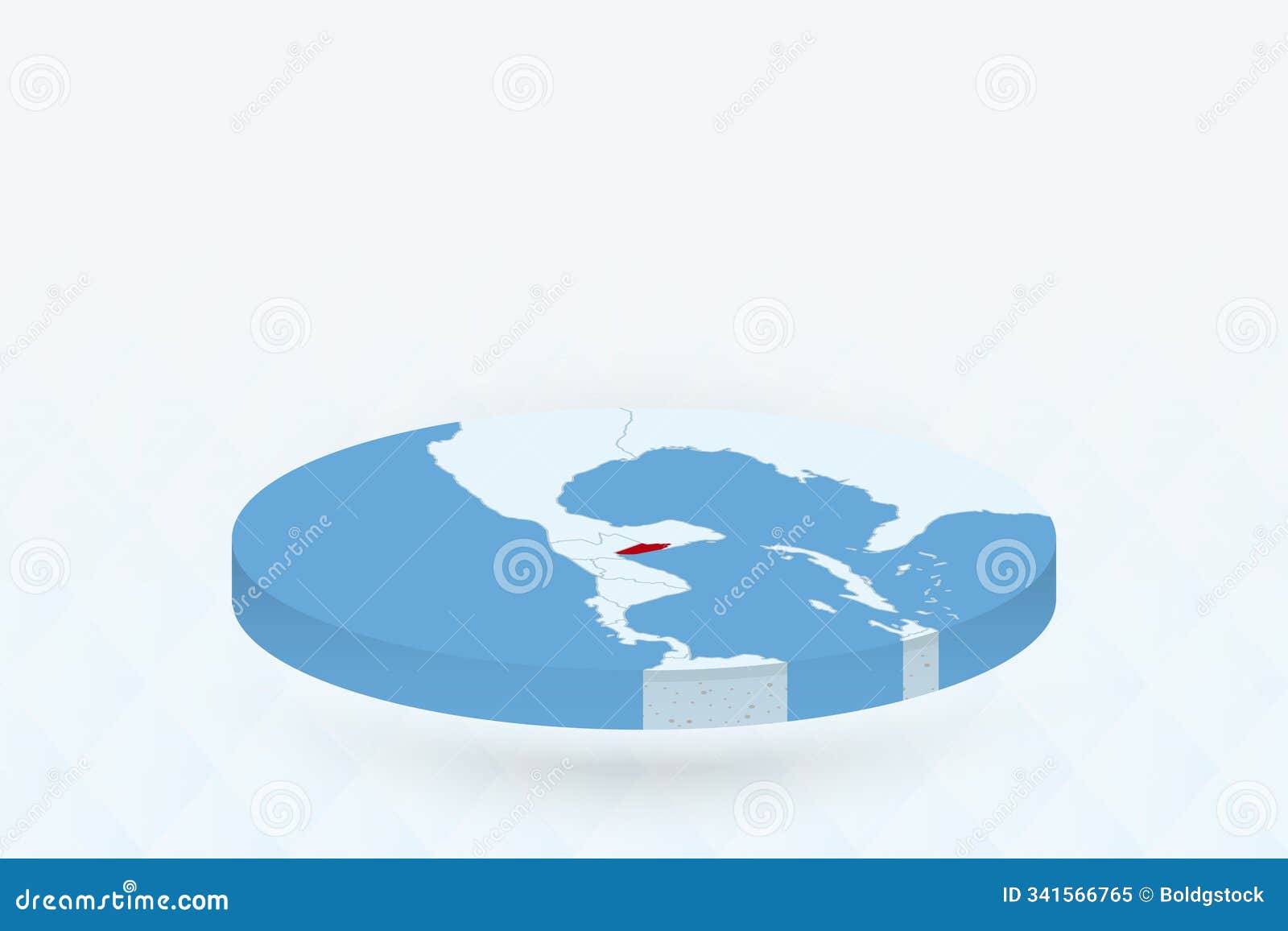 3d Isometric Map Of Belize With National Flag Cartoon Vector ...