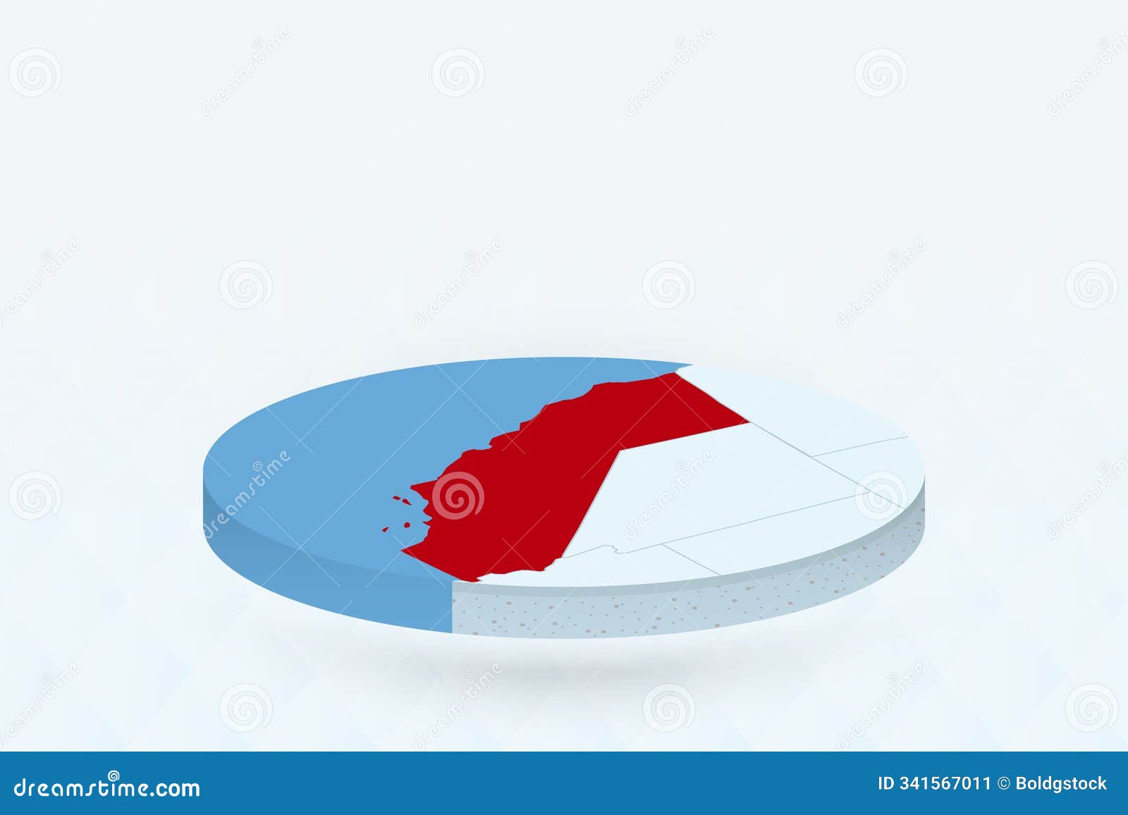 3D Isometric Map Highlighting California in Red Stock Illustration ...