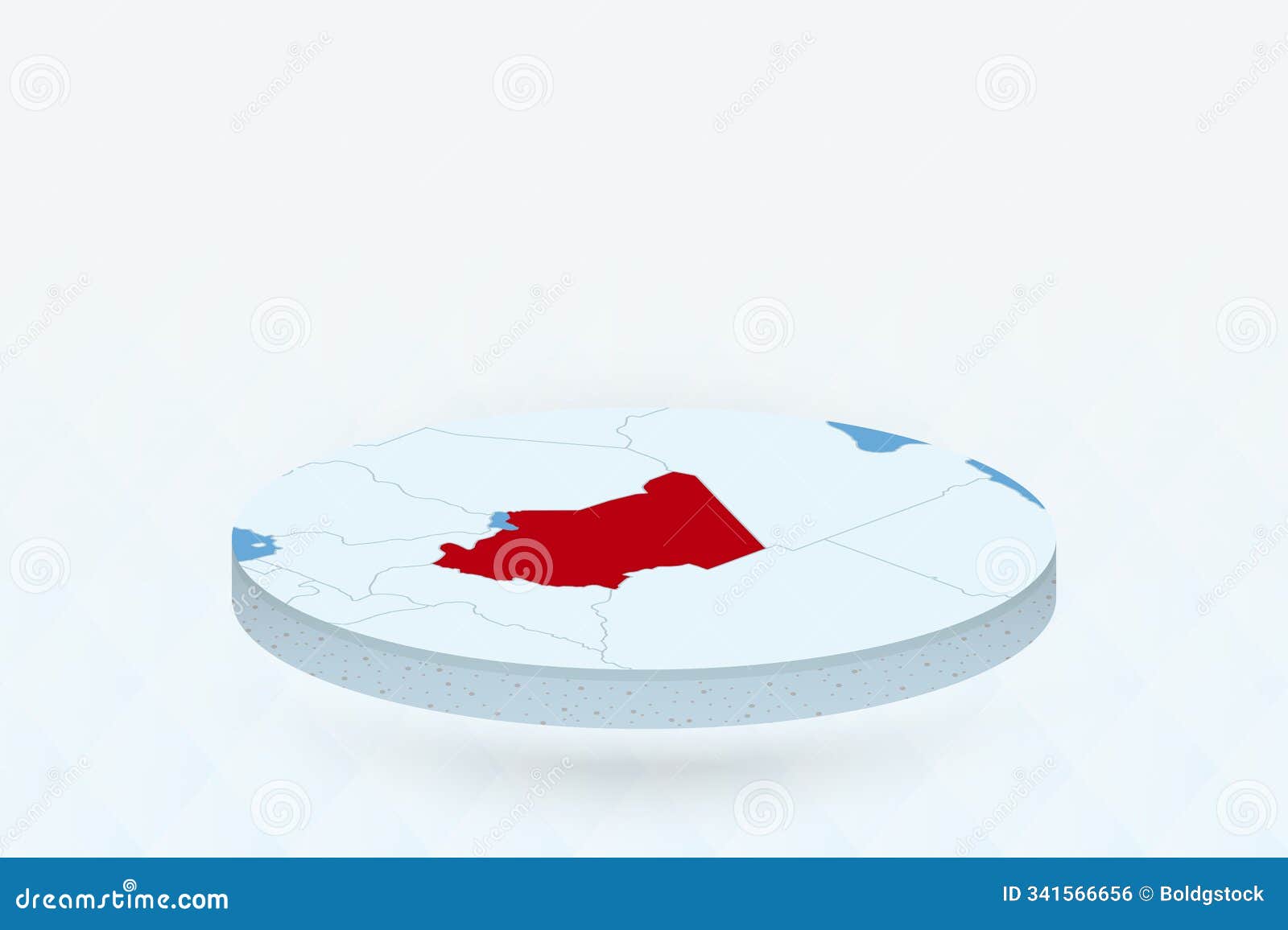 3D Isometric Map Highlighting Ohio In Red Cartoon Vector ...