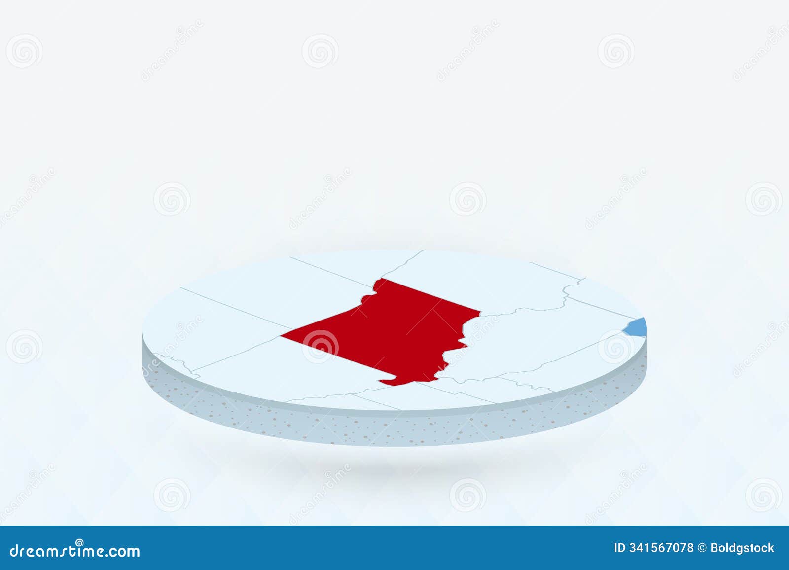 Isometric Missouri State Map On Blue And Glowing Background. 3D ...