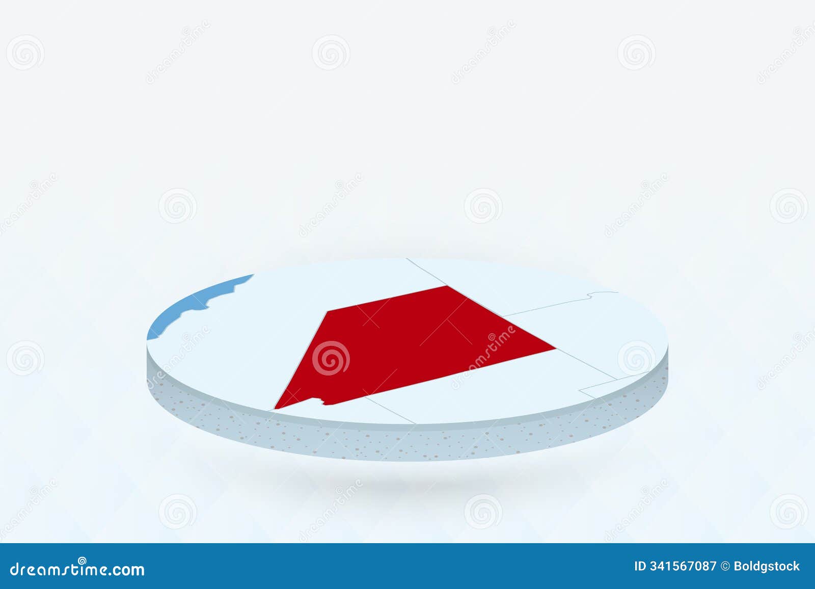 3D Isometric Map Highlighting Nevada in Red Stock Illustration ...