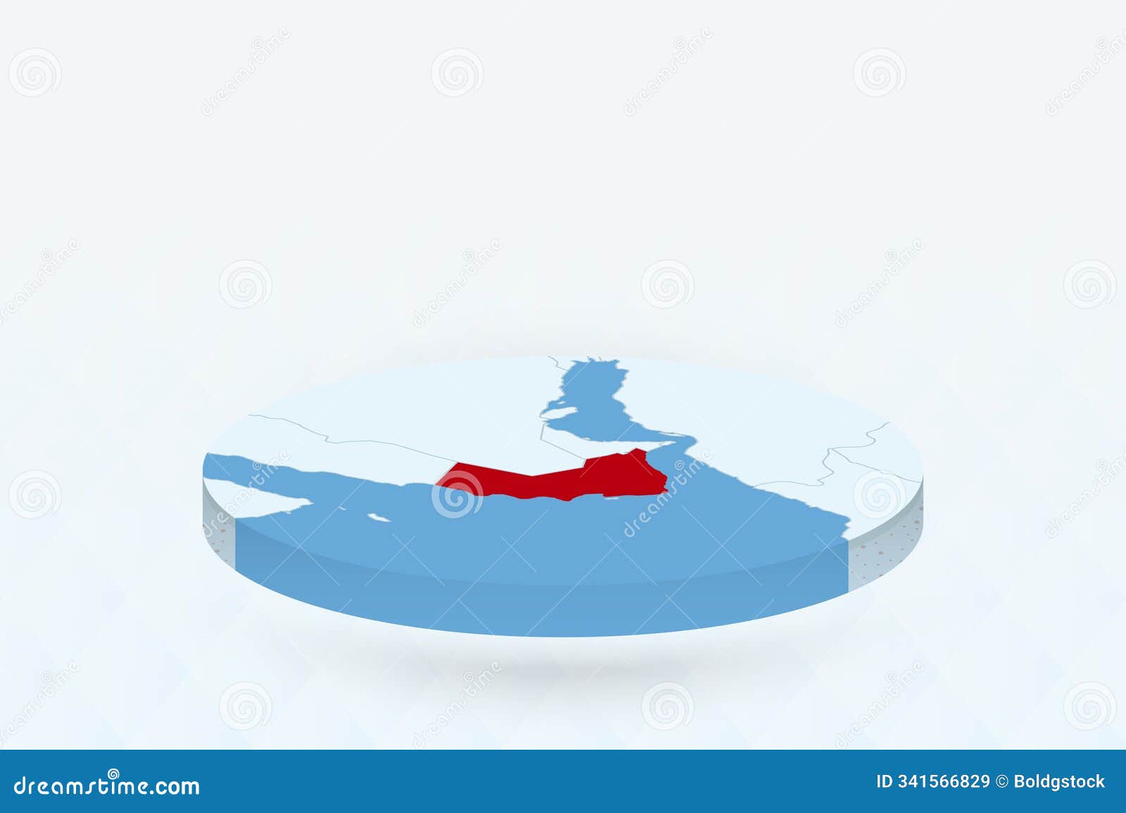 3D Isometric Map Highlighting Ohio In Red Cartoon Vector ...