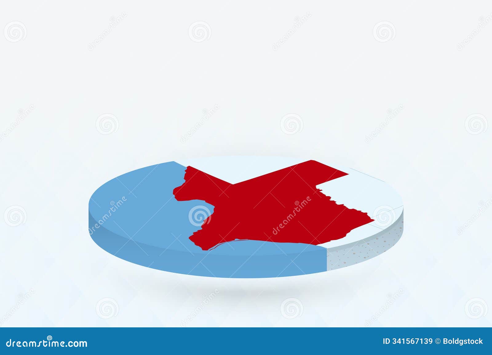 3D Isometric Map Highlighting Texas in Red Stock Illustration ...
