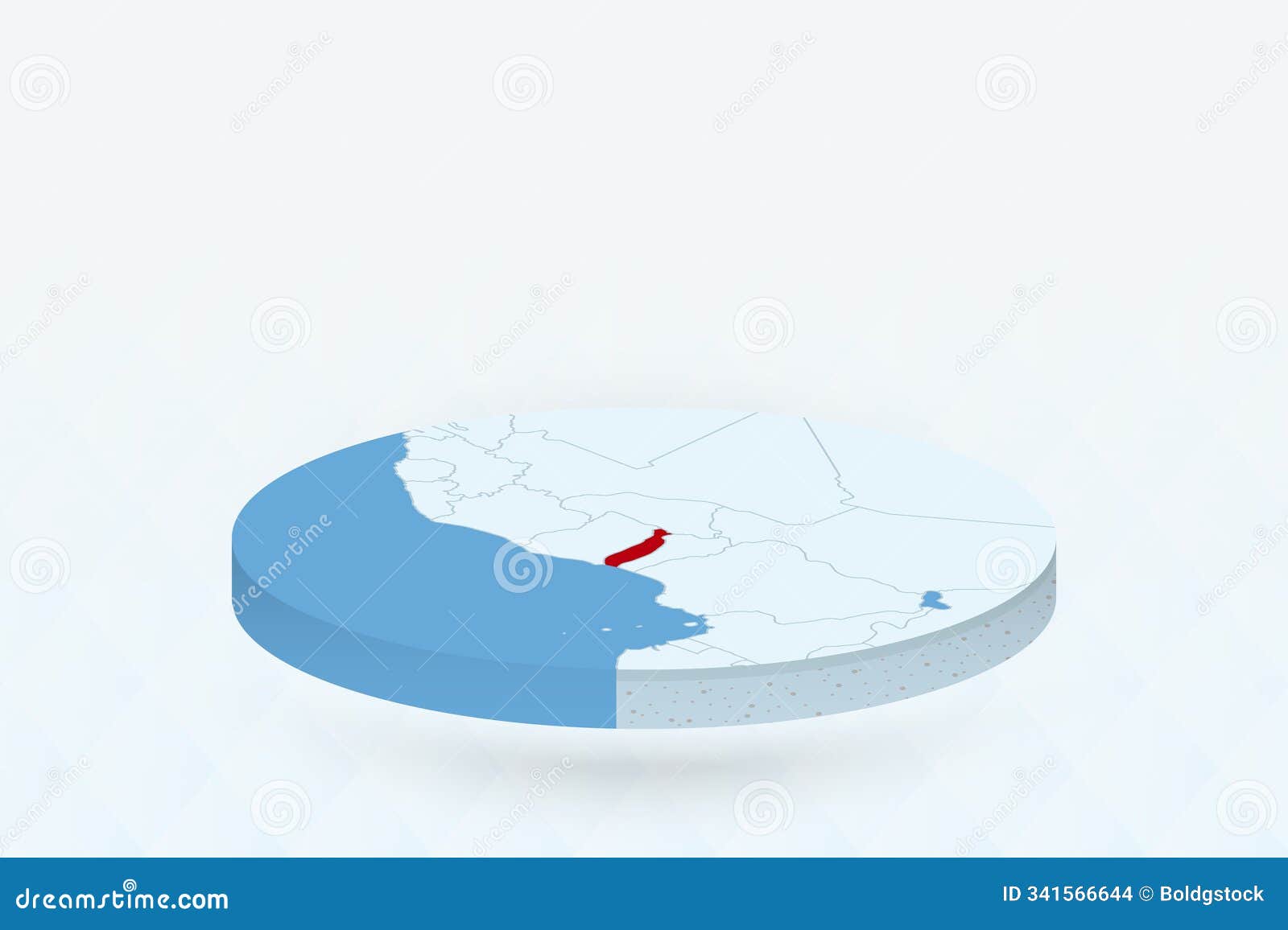 3D Isometric Map Highlighting Ohio In Red Cartoon Vector ...