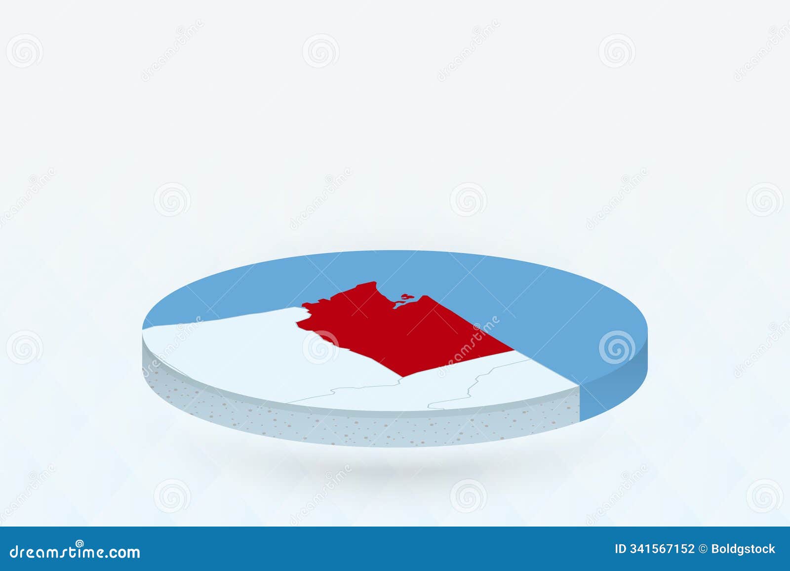 3D Isometric Map Highlighting Washington in Red Stock Illustration ...