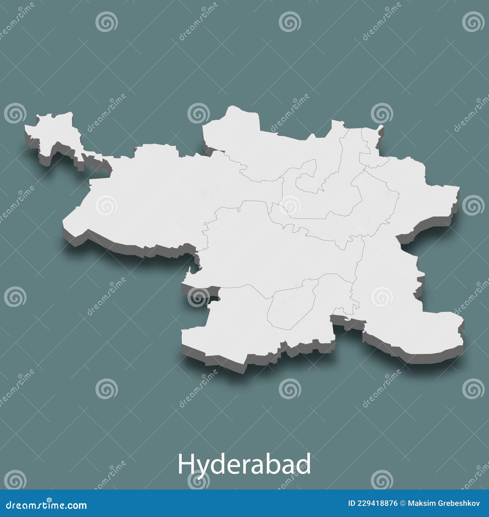 3d Isometric Map of Hyderabad is a City of India Stock Vector ...