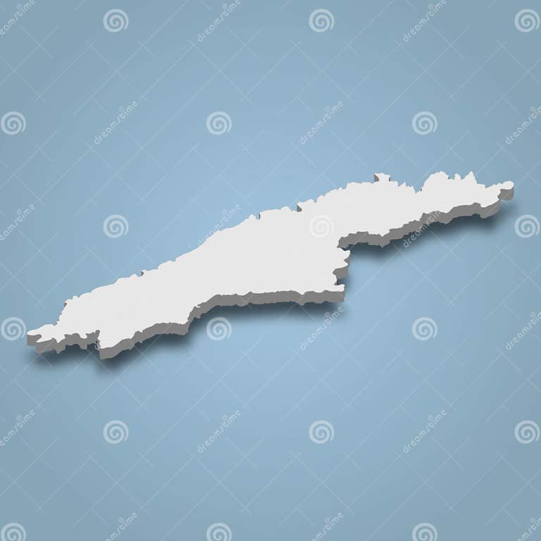 3d Isometric Map of Hydra is an Island in Greece Stock Vector ...