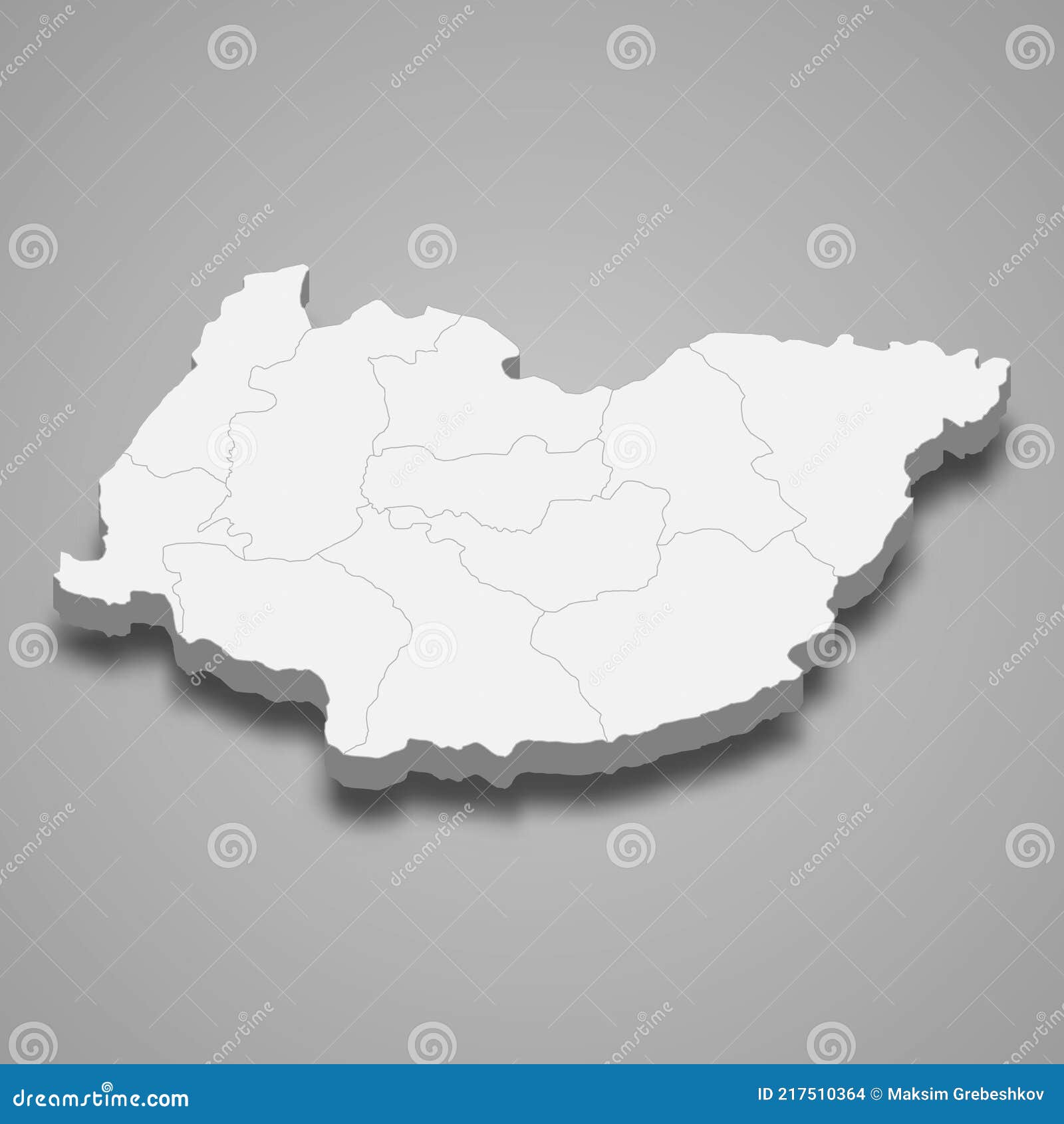 3d Isometric Map of Imereti is a Region of Georgia Stock Vector ...