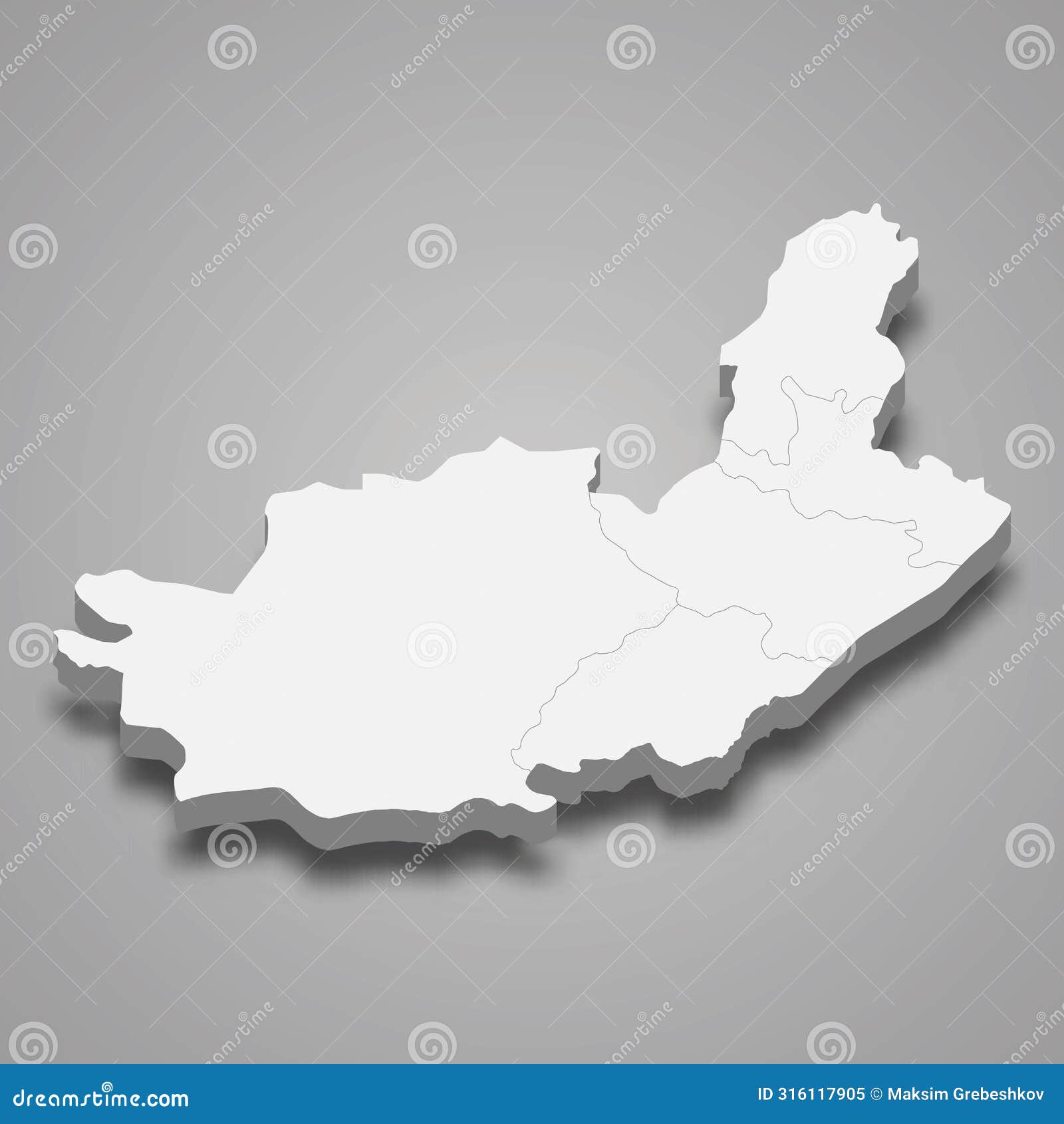 3d Isometric Map of Ituri is a Region of DR Congo Stock Illustration ...