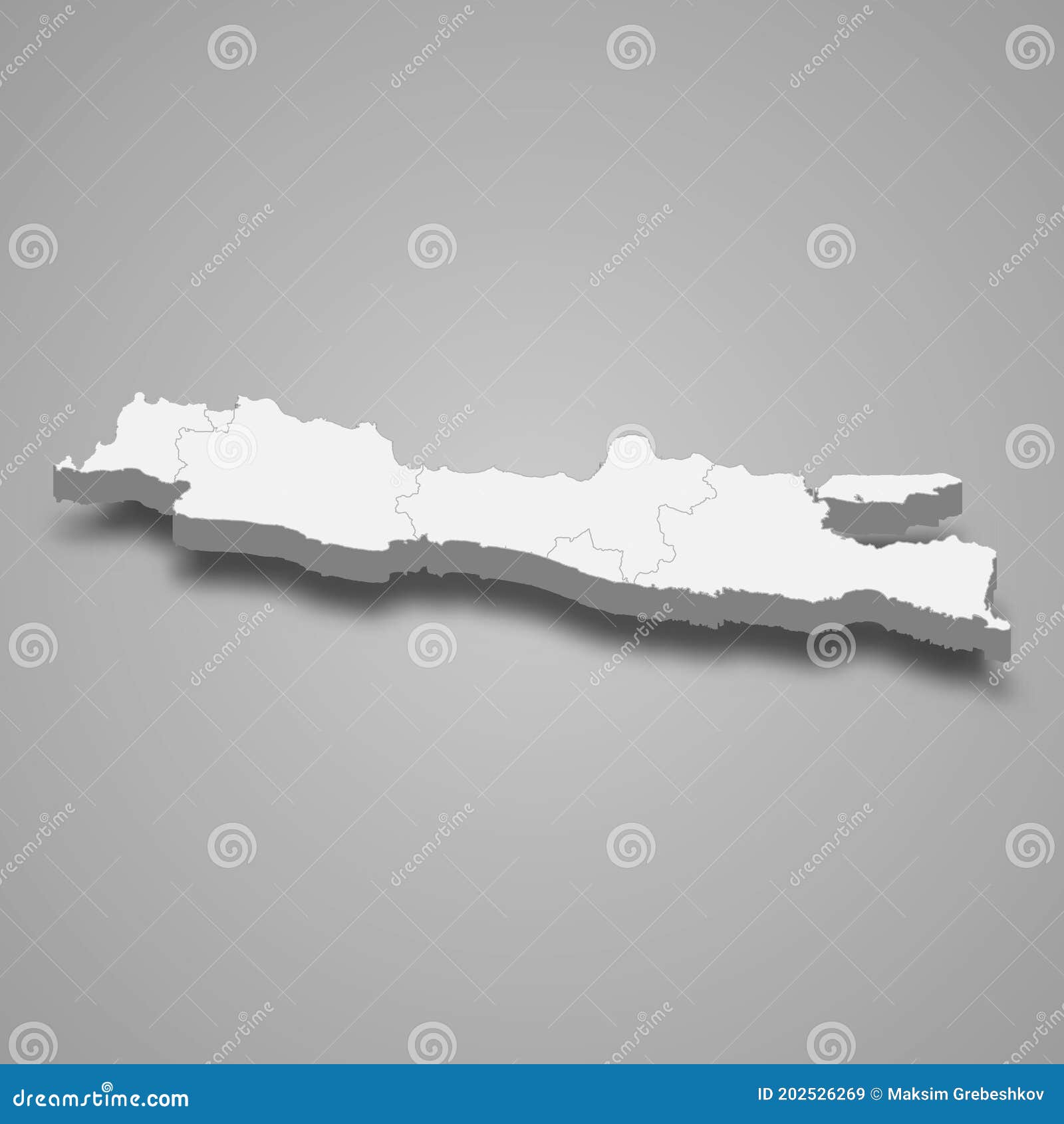 3d Isometric Map of Java is a Island of Indonesia Stock Illustration ...
