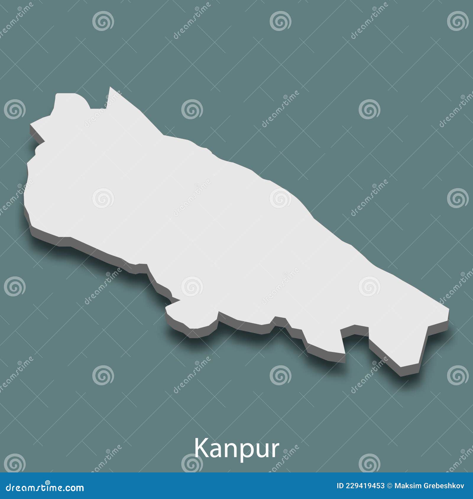 Kanpur Map. Detailed Map Of Kanpur City Administrative Area. Cityscape ...