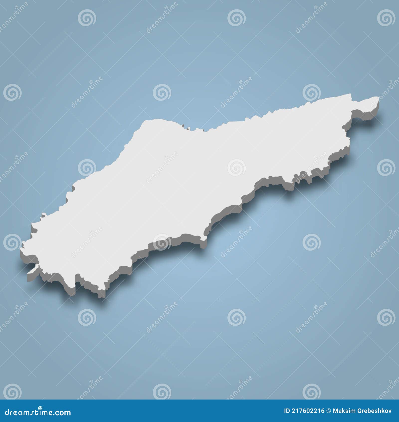 3d Isometric Map of Kasos is an Island in Dodecanese Archipelago ...