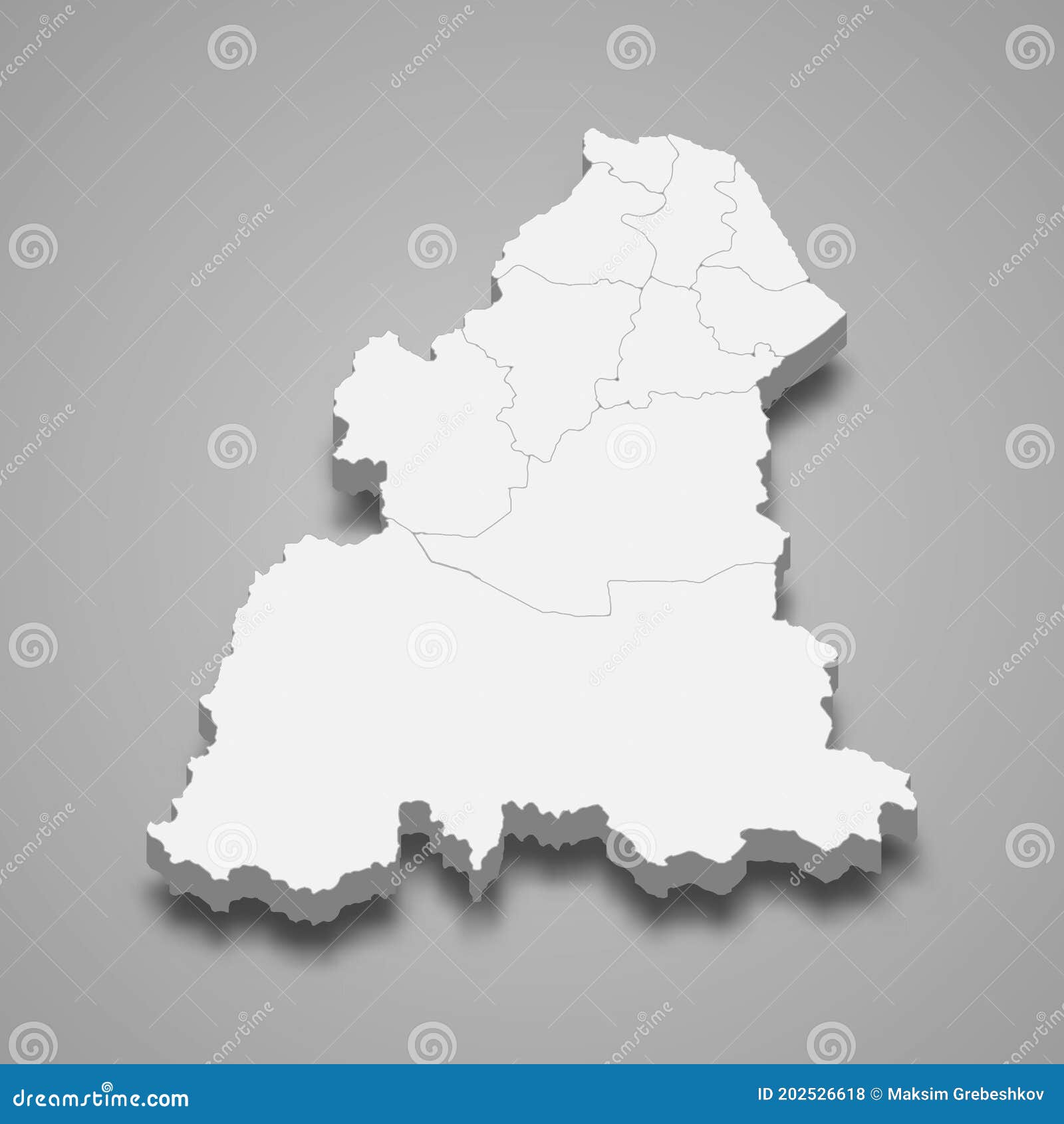 3d Isometric Map of Kelantan is a State of Malaysia Stock Illustration ...