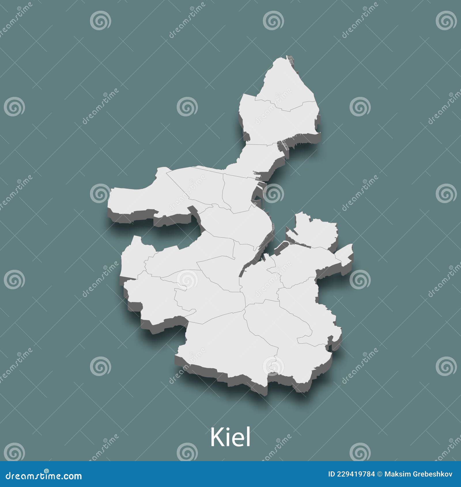 Outline Kiel Skyline With Landmarks. Vector Illustration ...